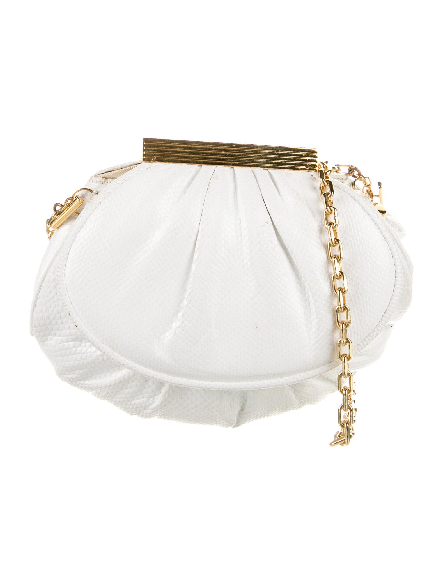 Judith Leiber Leather Shoulder Bag - White Shoulder Bags, Handbags ...