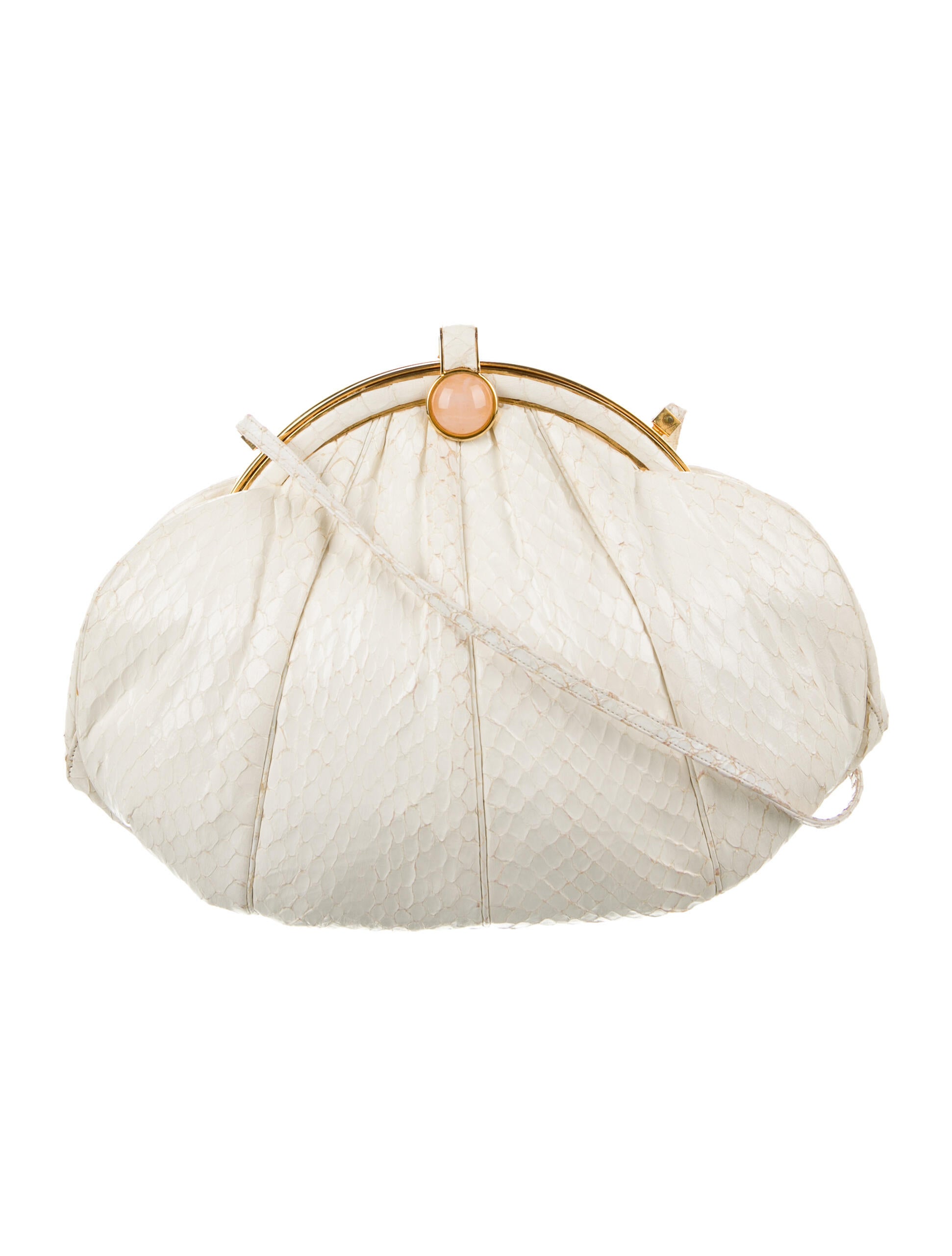 Judith Leiber Leather Shoulder Bag - White Shoulder Bags, Handbags ...