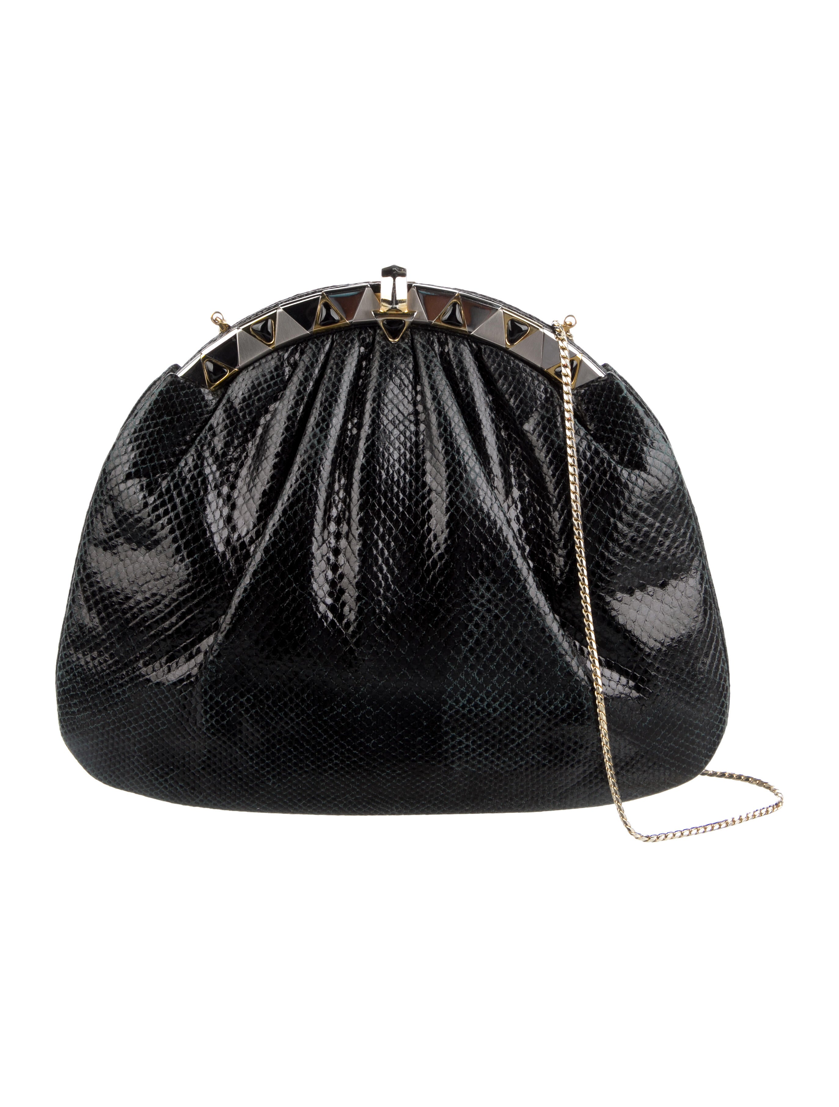 Judith Leiber Embellished Satin Evening Bag - Black Evening Bags ...