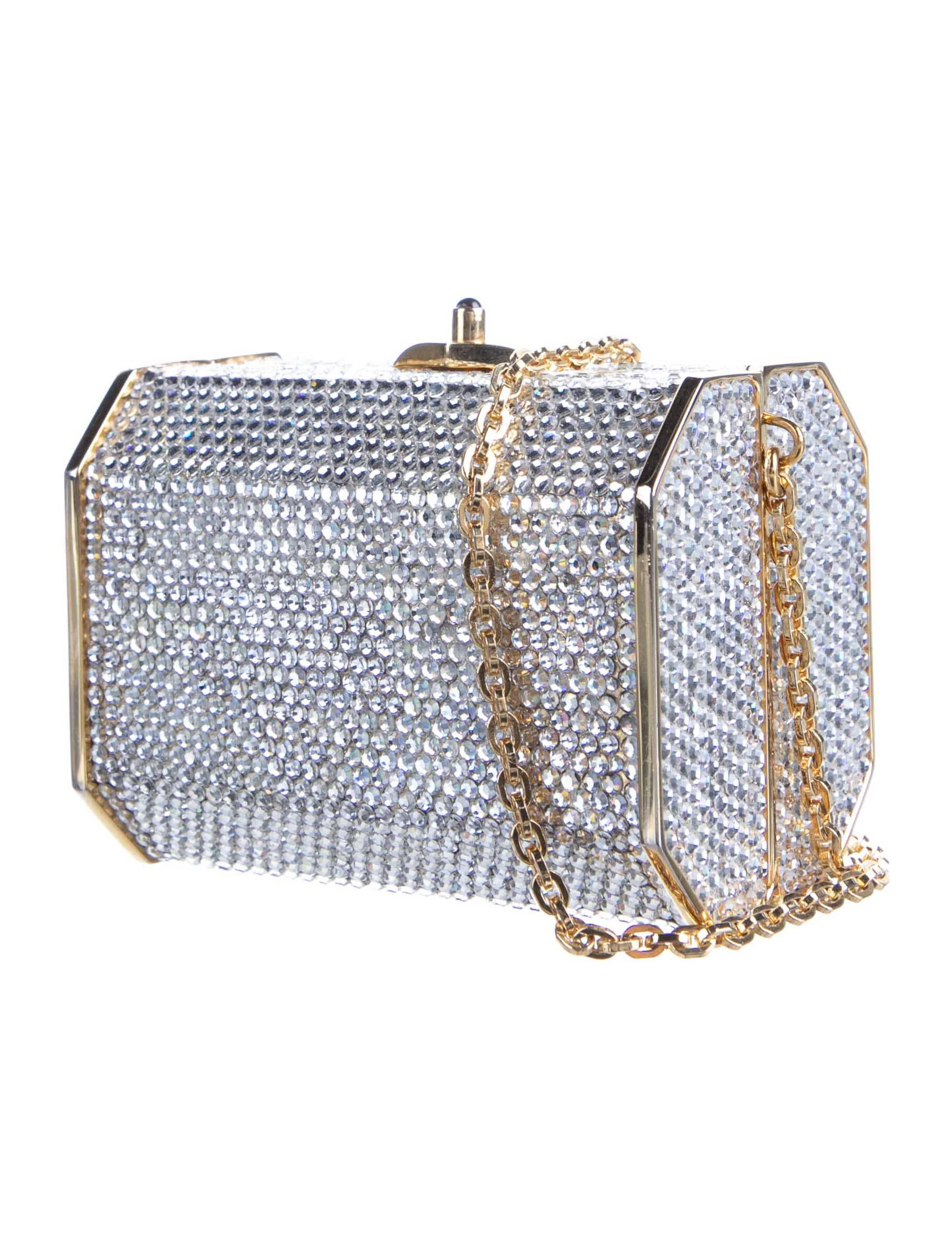 Judith Leiber Crystal Embellished Mini Bags - Gold Mini Bags, Handbags ...