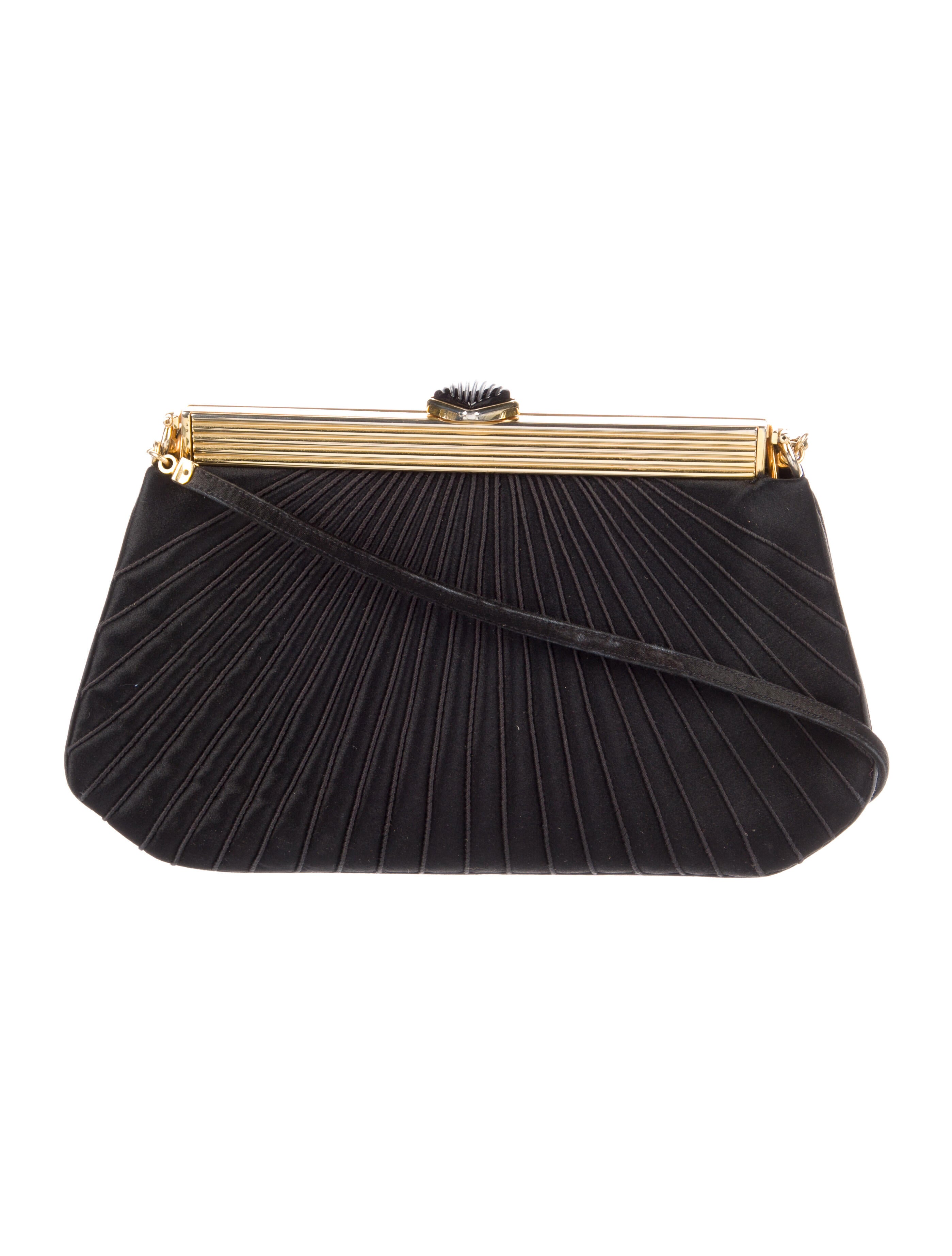 Judith Leiber Embellished Karung Frame Bag - Black Clutches, Handbags ...