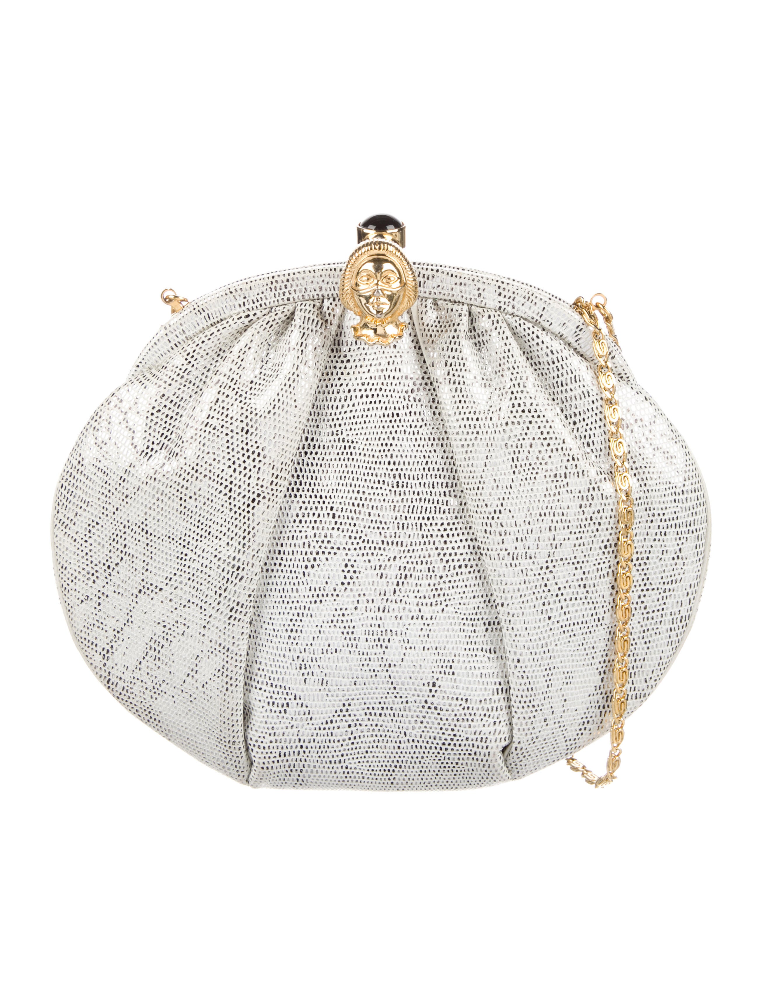 Judith Leiber Crystal Embellished Snakeskin Clutch - Metallic Clutches ...