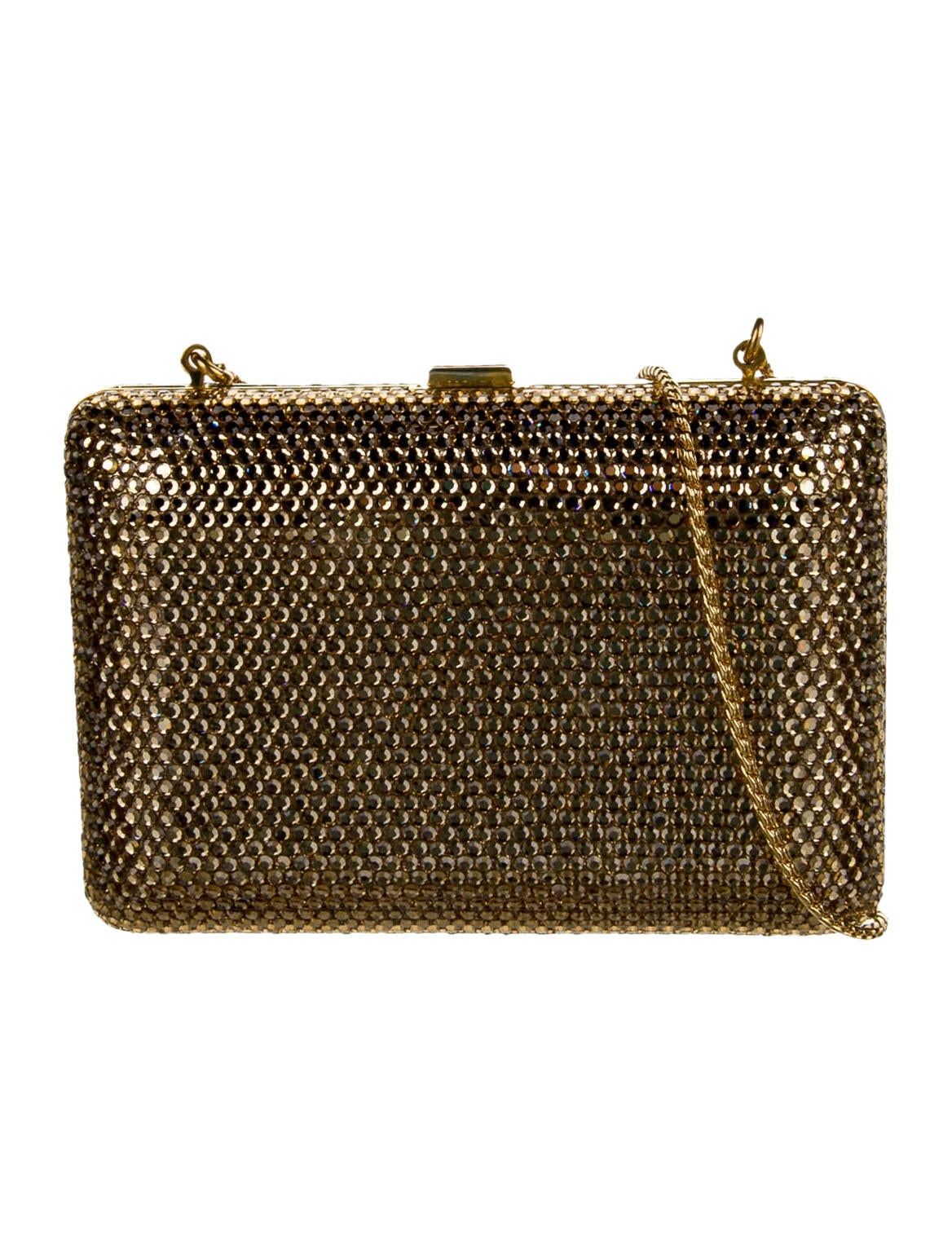 Judith Leiber Crystal Romanov Minaudière - Gold Evening Bags, Handbags ...