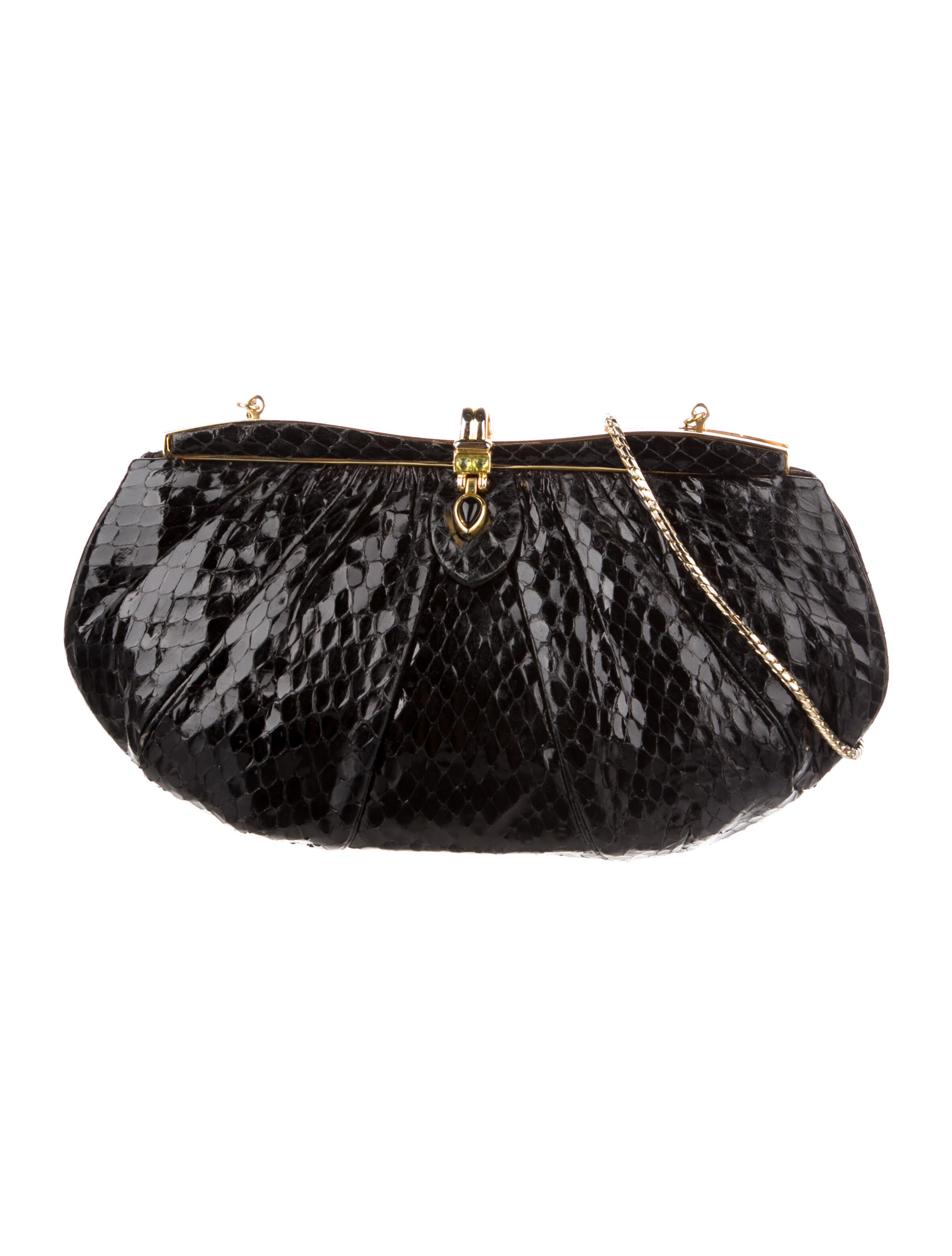 Judith Leiber Python Chain-Link Evening Bag - Black Evening Bags ...