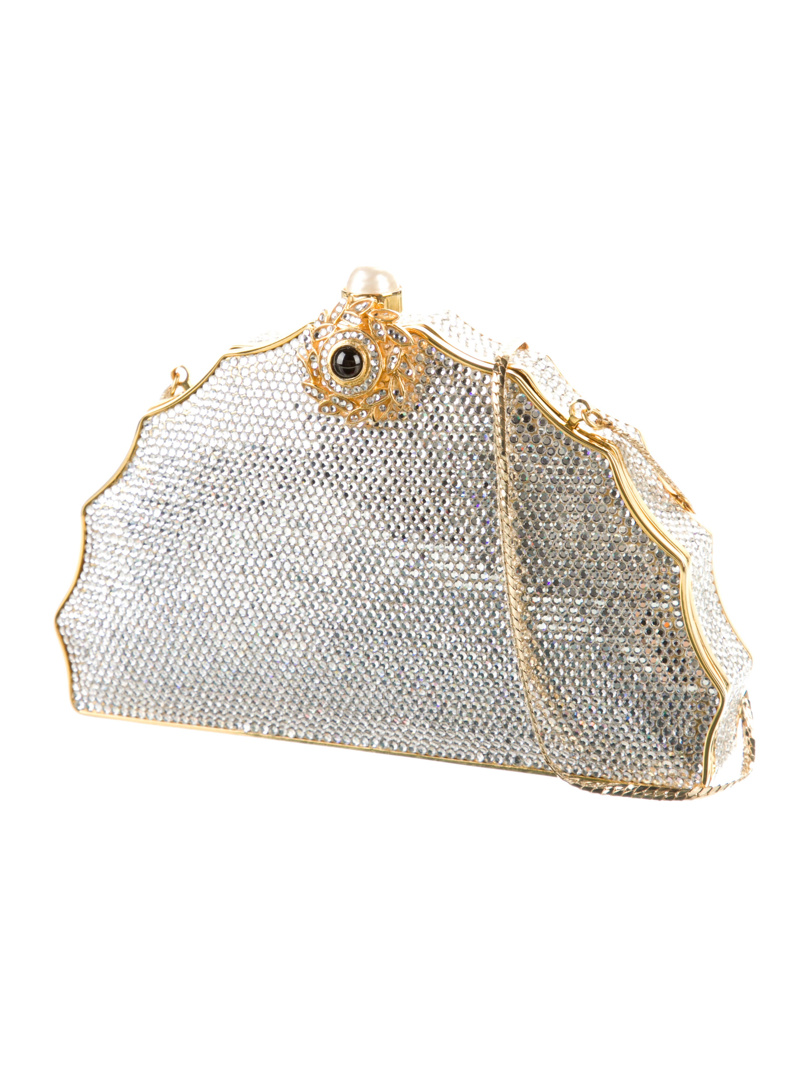 Judith Leiber Crystal-Embellished Box Minaudieré - Silver Clutches ...