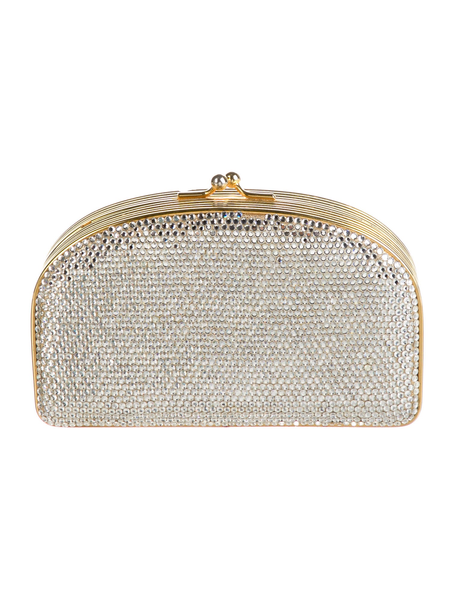 Judith Leiber Crystal-Embellished Minaudière - Clear Clutches, Handbags ...