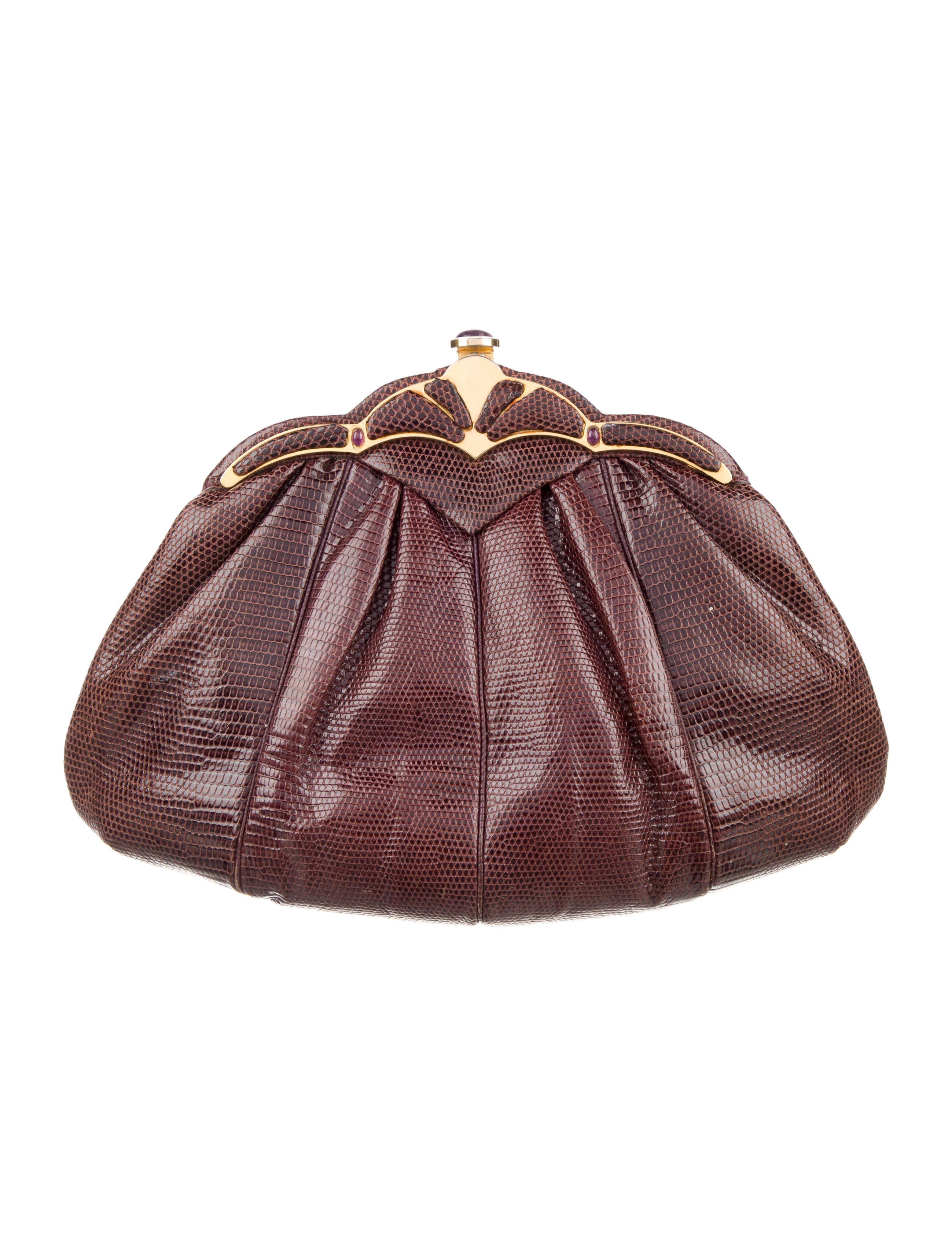 Judith Leiber Crystal Embellished Minaudière - Gold Clutches, Handbags ...