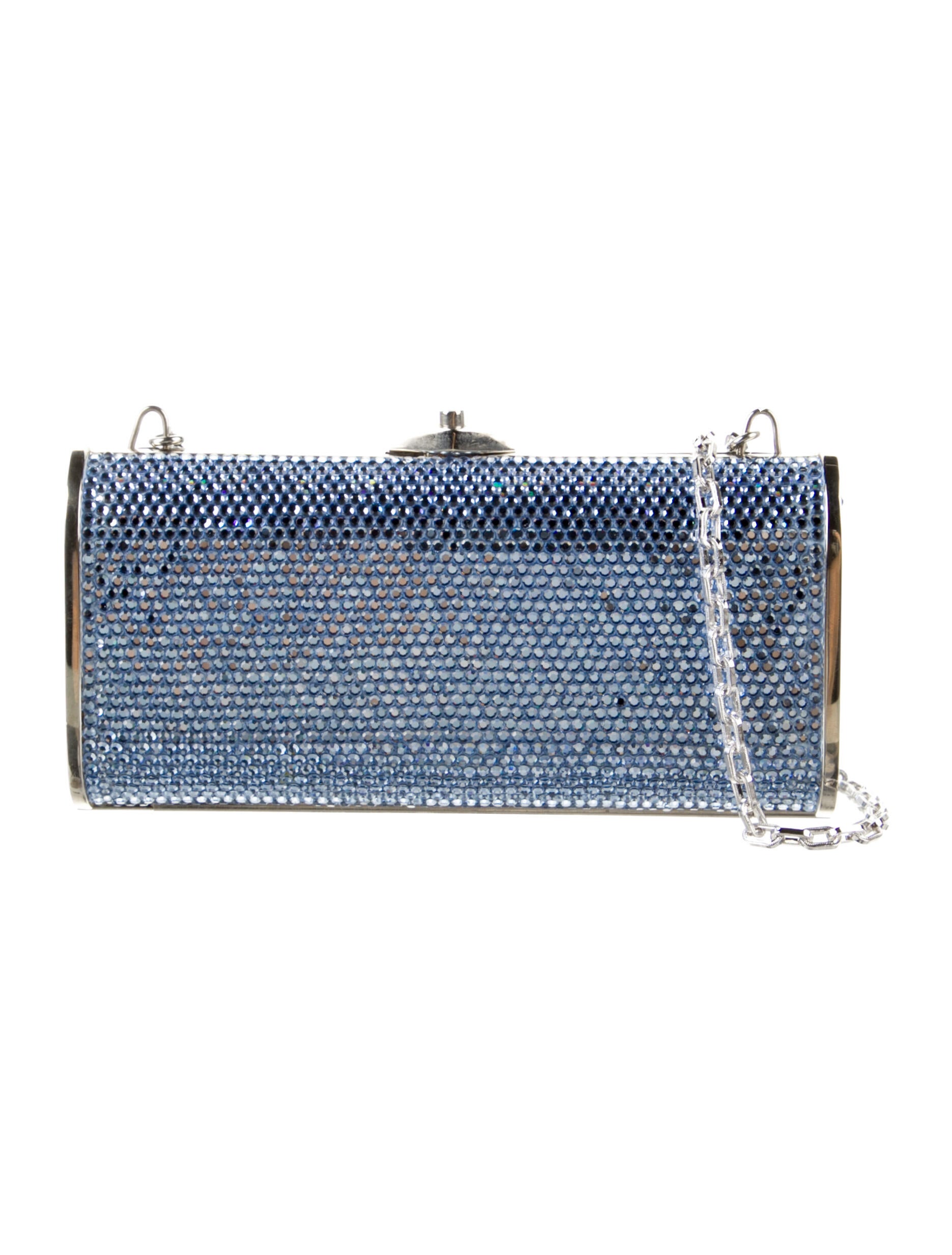Judith Leiber Crystal Embellished Metal Evening Bag - Silver Evening ...