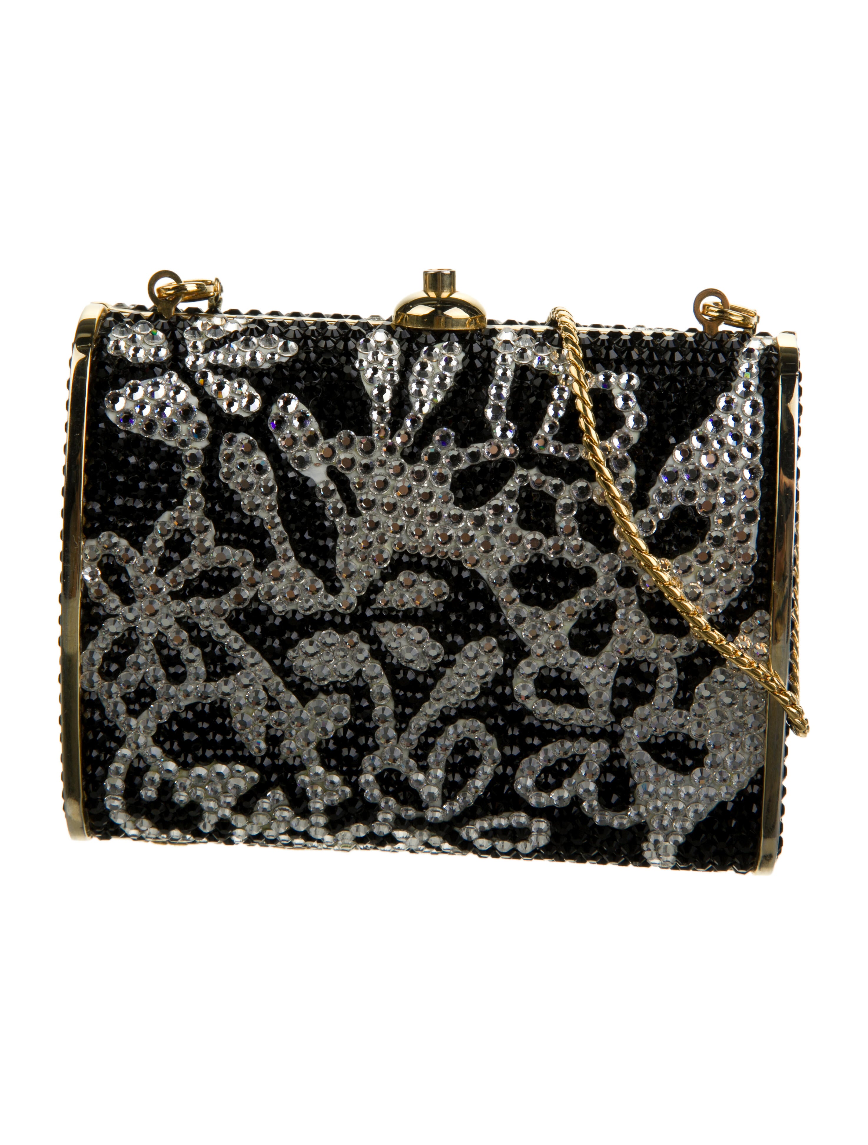 Judith Leiber Ruched Woven Evening Bag - Black Evening Bags, Handbags ...