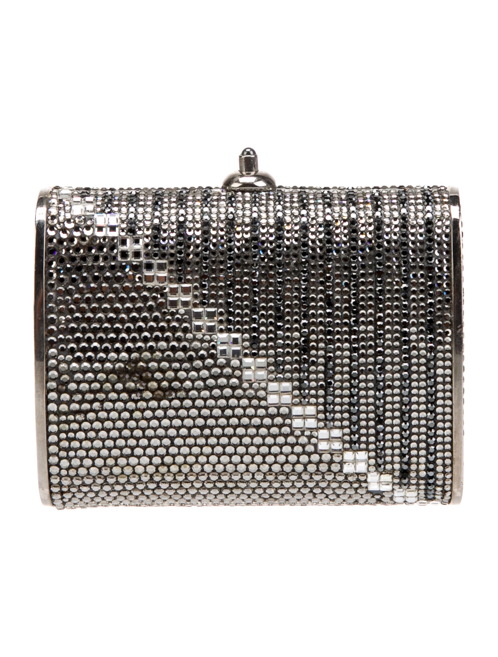 Judith Leiber Crystal Embellished Mini Bag - Silver Mini Bags, Handbags ...