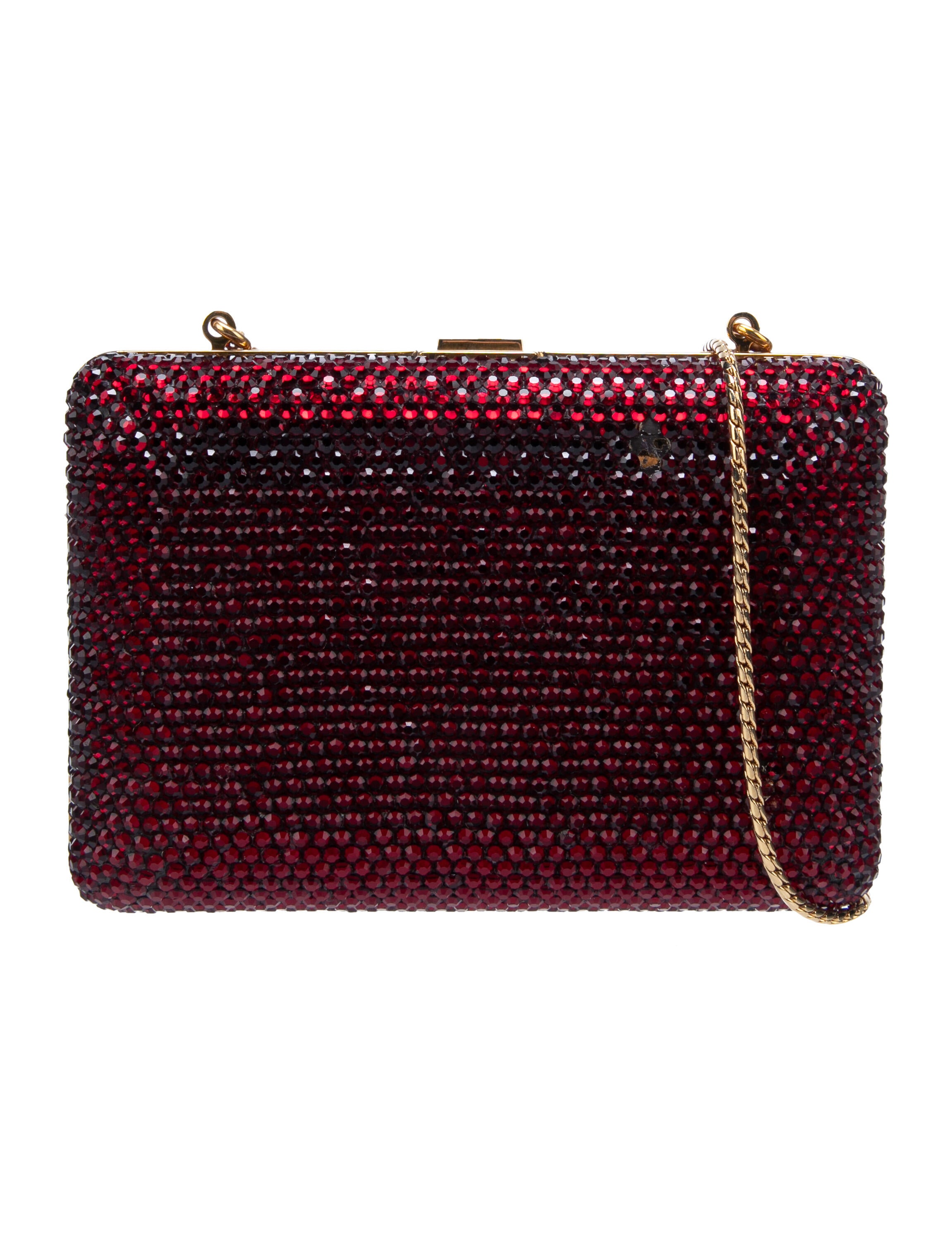 Judith Leiber Crystal Embellished Metal Evening Bag - Red Evening Bags ...