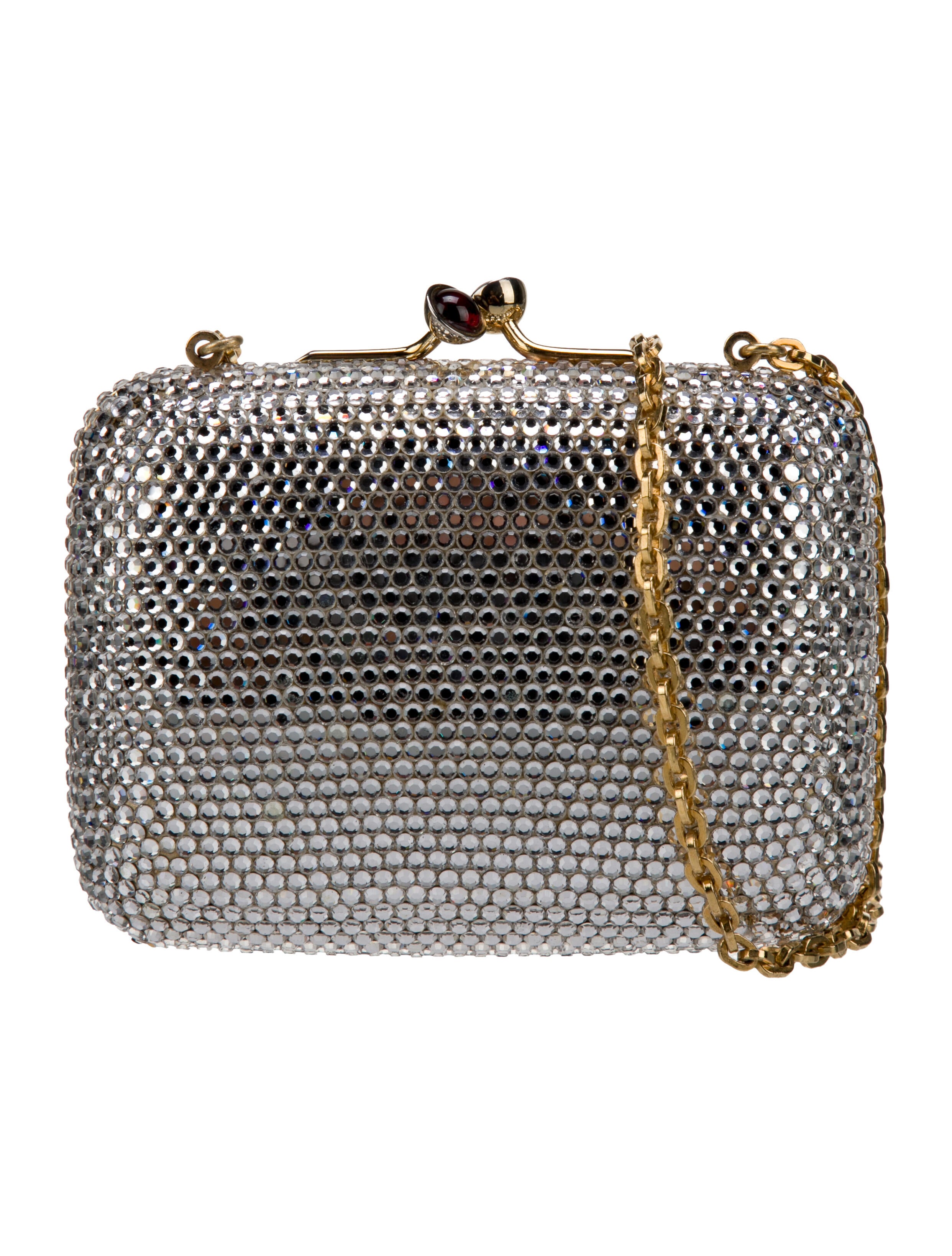 Judith Leiber Mini Crystal Clutch - Silver Clutches, Handbags ...