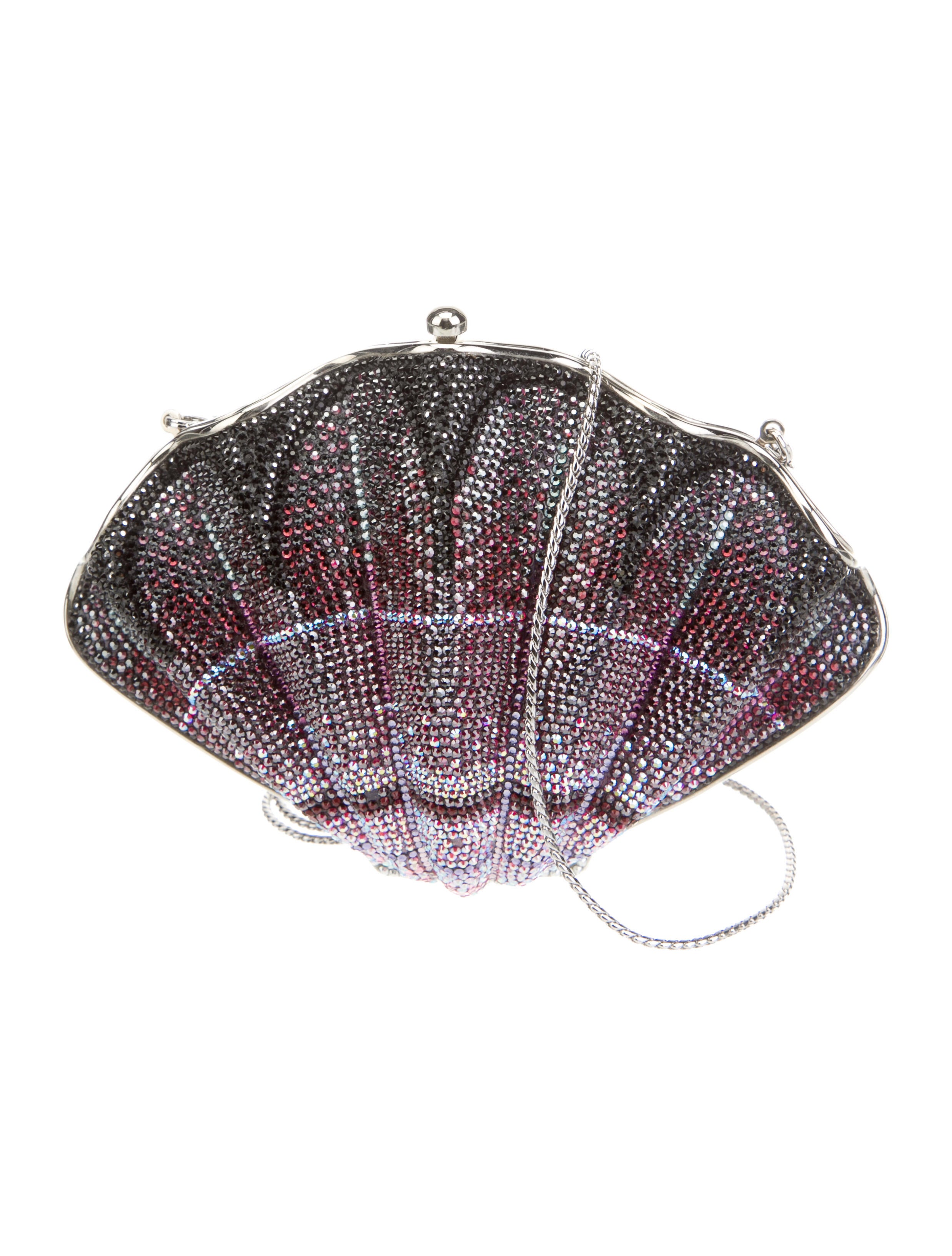 Judith Leiber Crystal-Embellished Clam Shell Evening Bag - Purple ...