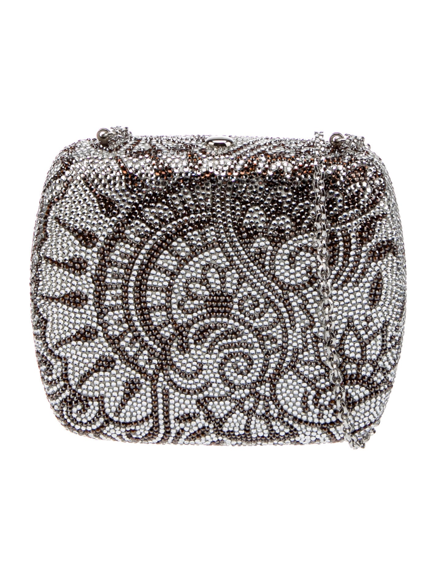 Judith Leiber Crystal-Embellished Clutch w/ Chain - Blue Clutches ...