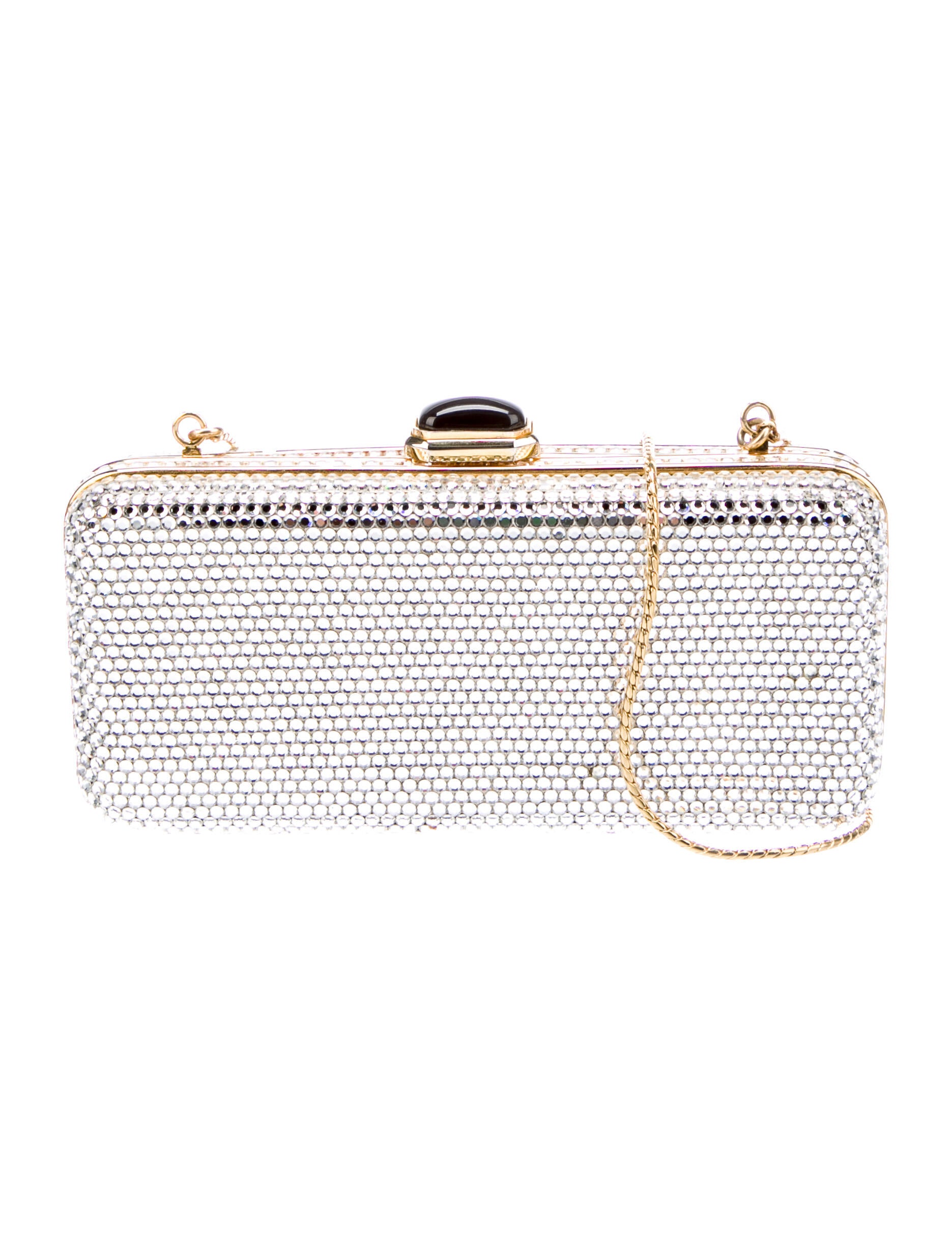 Judith Leiber Crystal Embellished Clutch - Silver Clutches, Handbags ...
