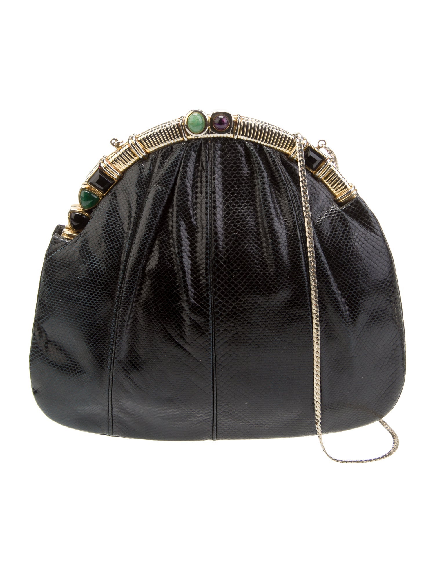 Judith Leiber Stud Embellished Metal Evening Bag - Grey Evening Bags ...