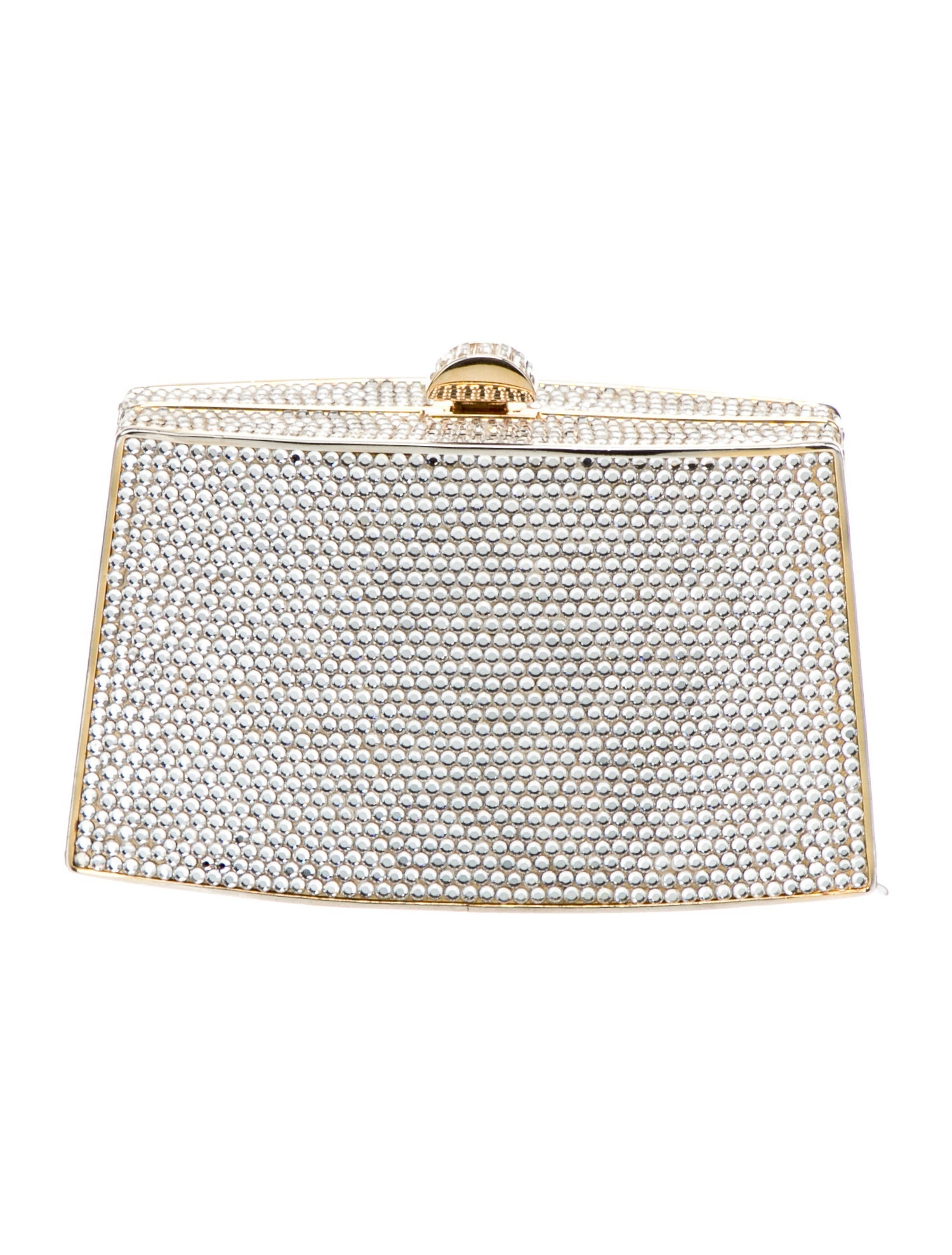 Judith Leiber Crystal Embellished Metal Evening Bag - Gold Evening Bags ...