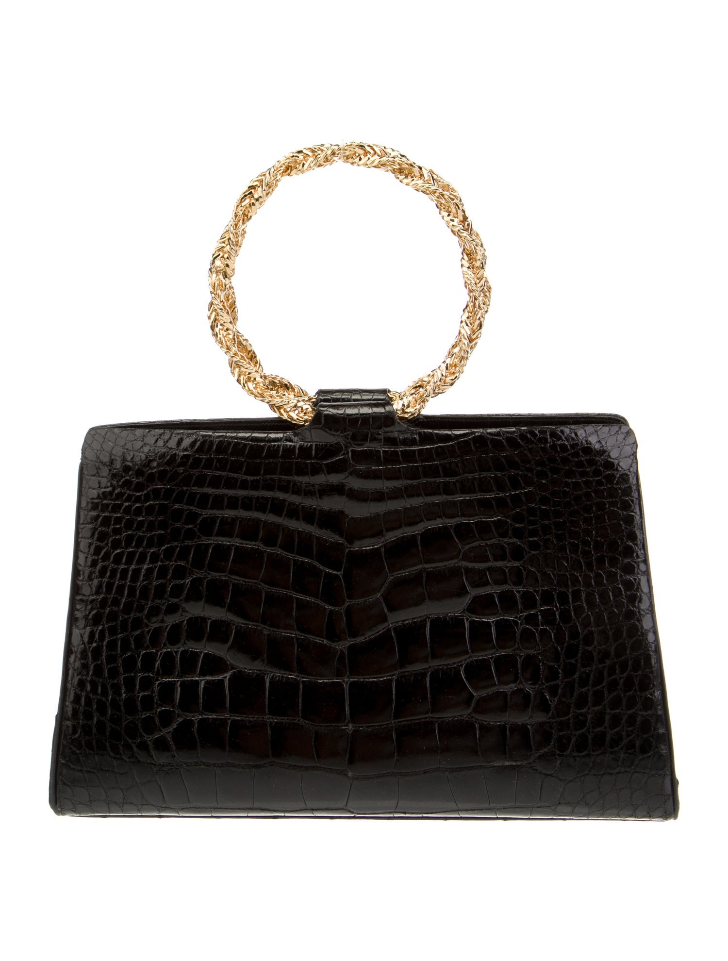 Judith Leiber Alligator Top Handle Bag - Black Handle Bags, Handbags ...