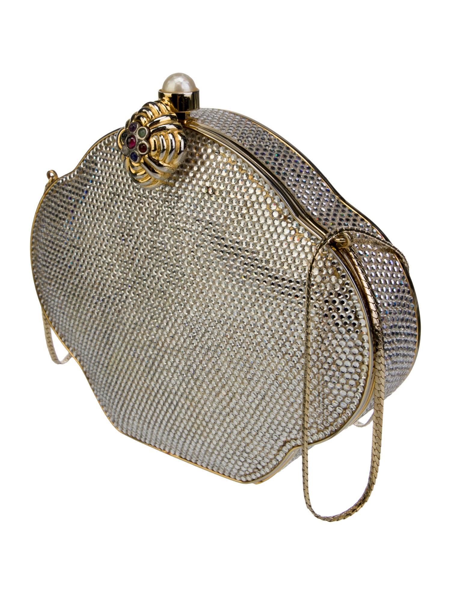 Judith Leiber Embellished Patterned Clucth - Red Evening Bags, Handbags ...