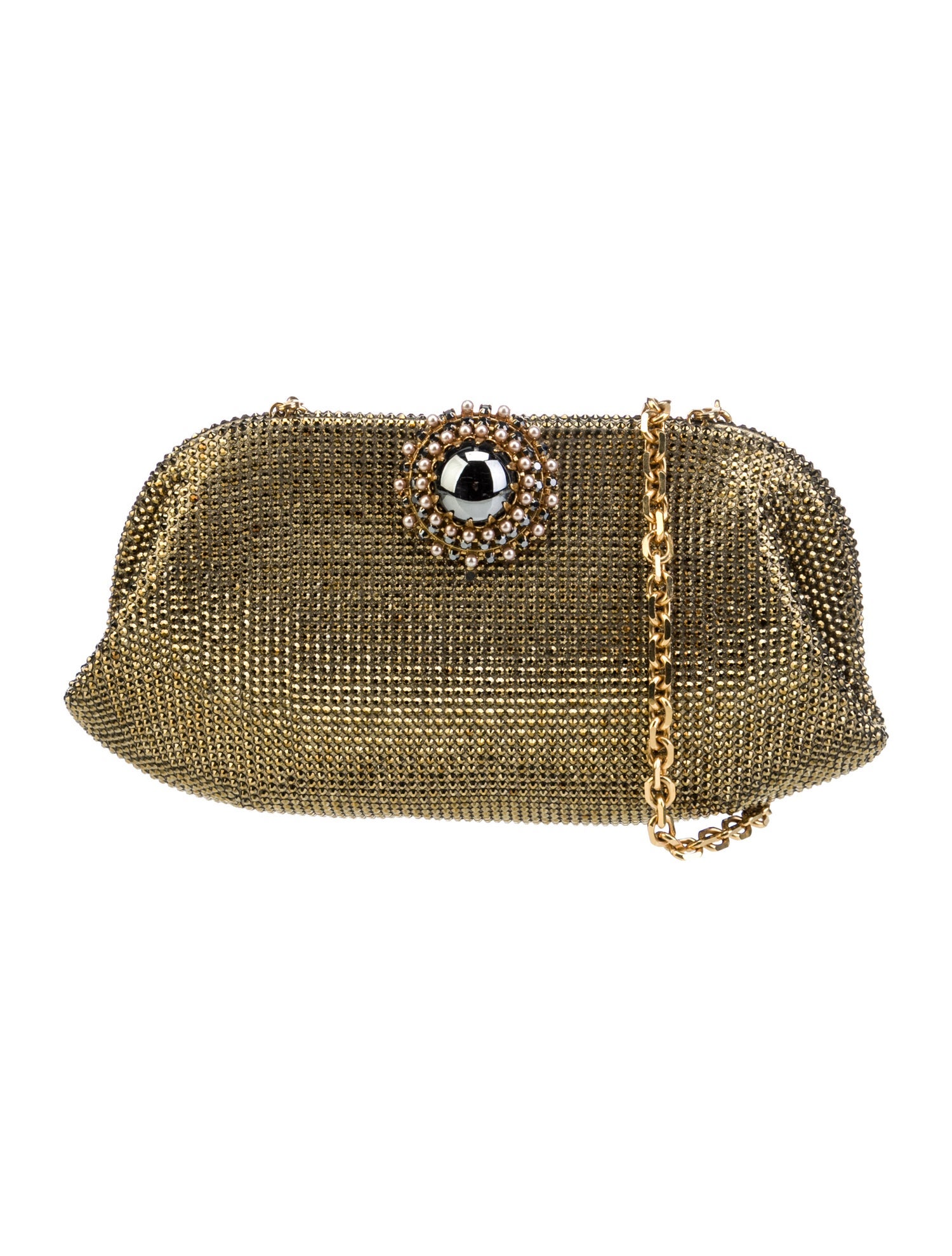 Judith Leiber Crystal Shoulder Bag - Gold Shoulder Bags, Handbags ...