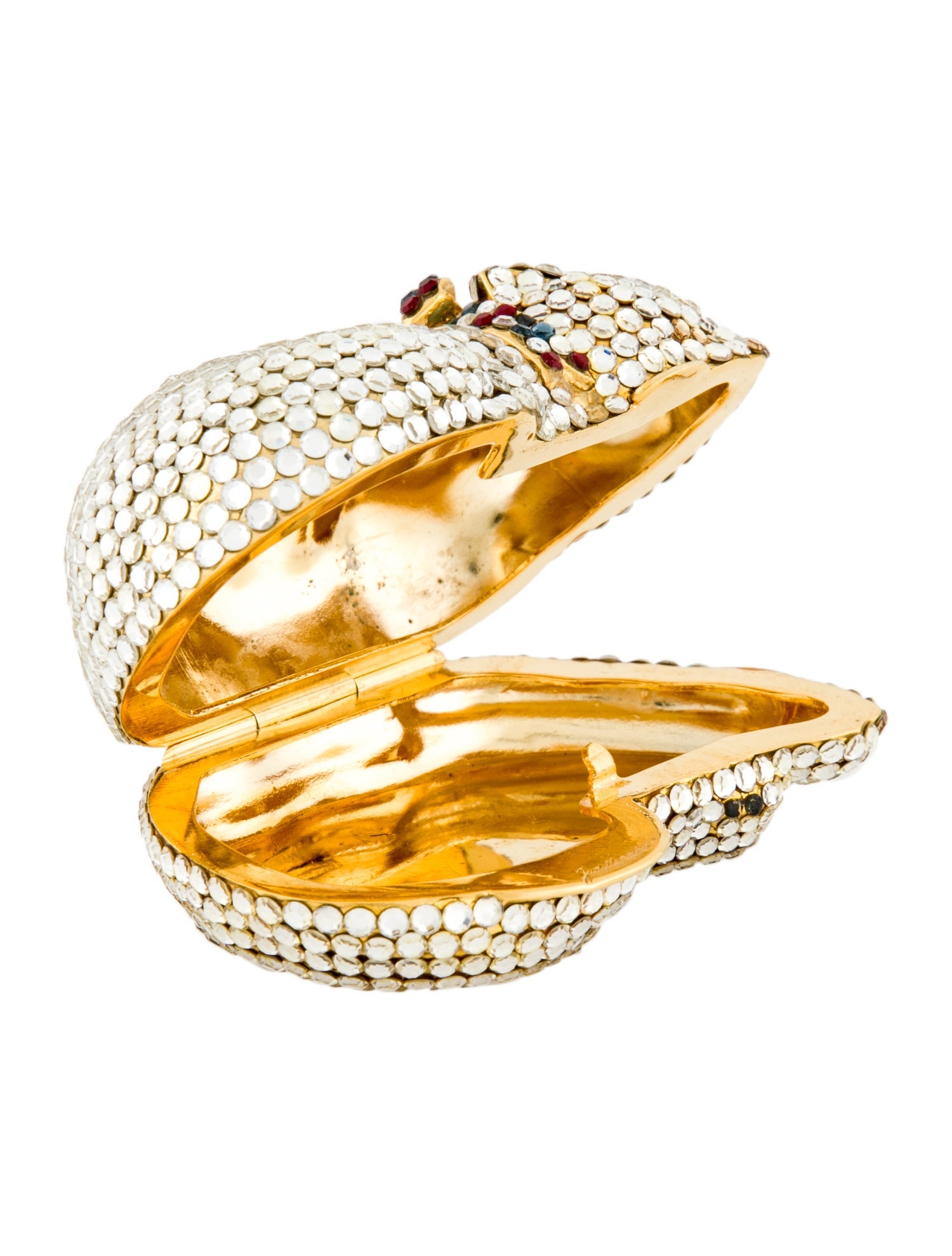Judith Leiber Crystal Embellished Pill Box - Gold Travel, Accessories ...