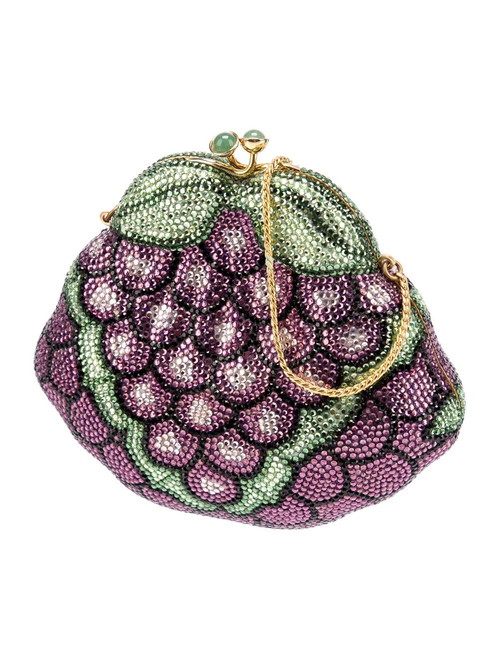 Judith Leiber Crystal Embellished Grape Clutch - Purple Clutches ...