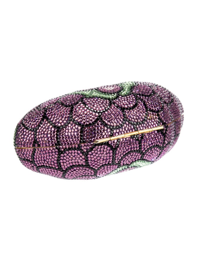 Judith Leiber Crystal Embellished Grape Clutch - Purple Clutches ...