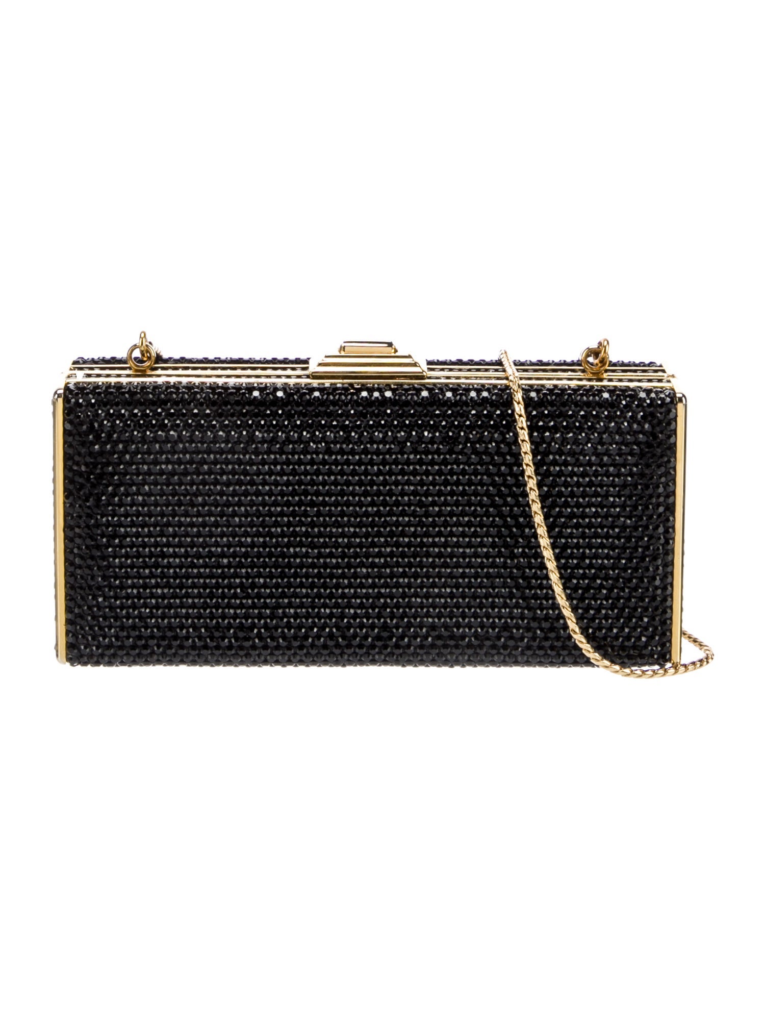Judith Leiber Crystal Box Clutch - Gold Clutches, Handbags - JUD64586 ...