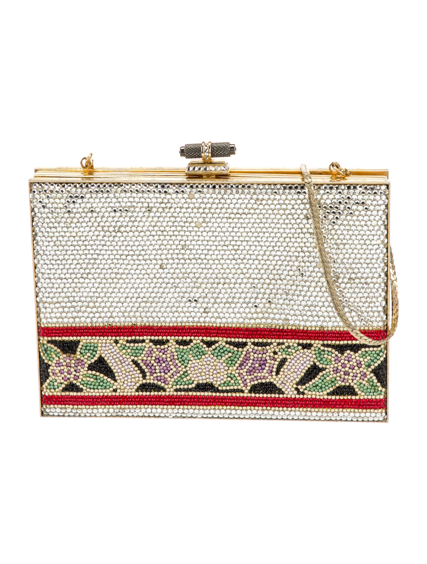 Judith Leiber Crystal Crossbody Bag - Gold Clutches, Handbags ...