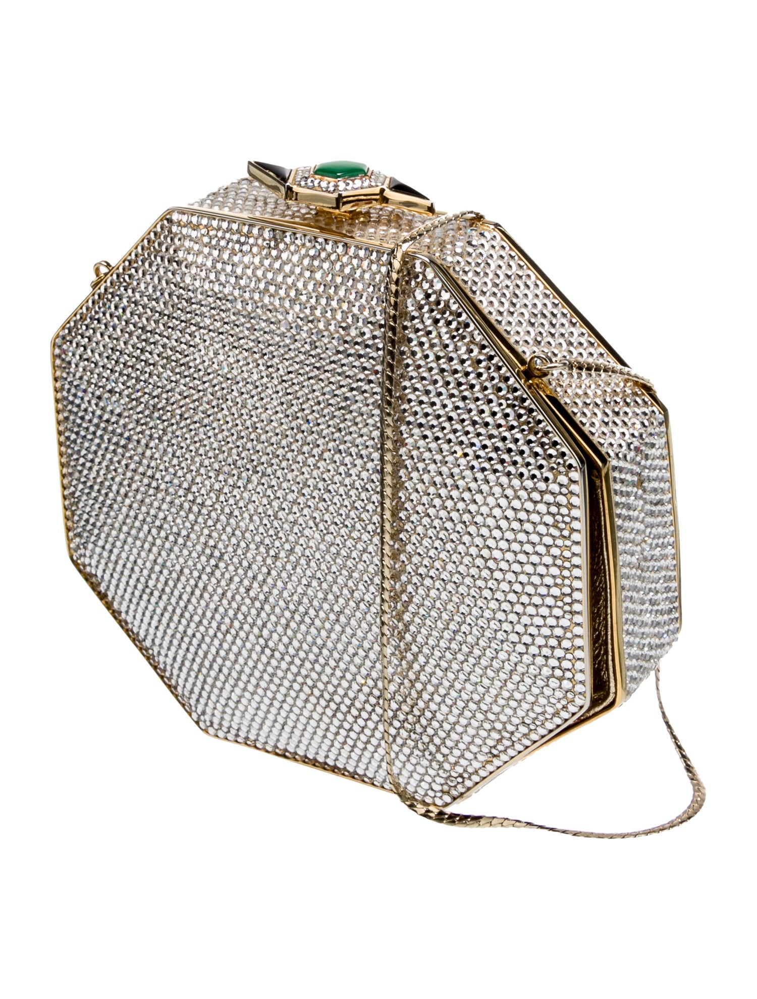 Judith Leiber Crystal Minaudière - Gold Evening Bags, Handbags ...