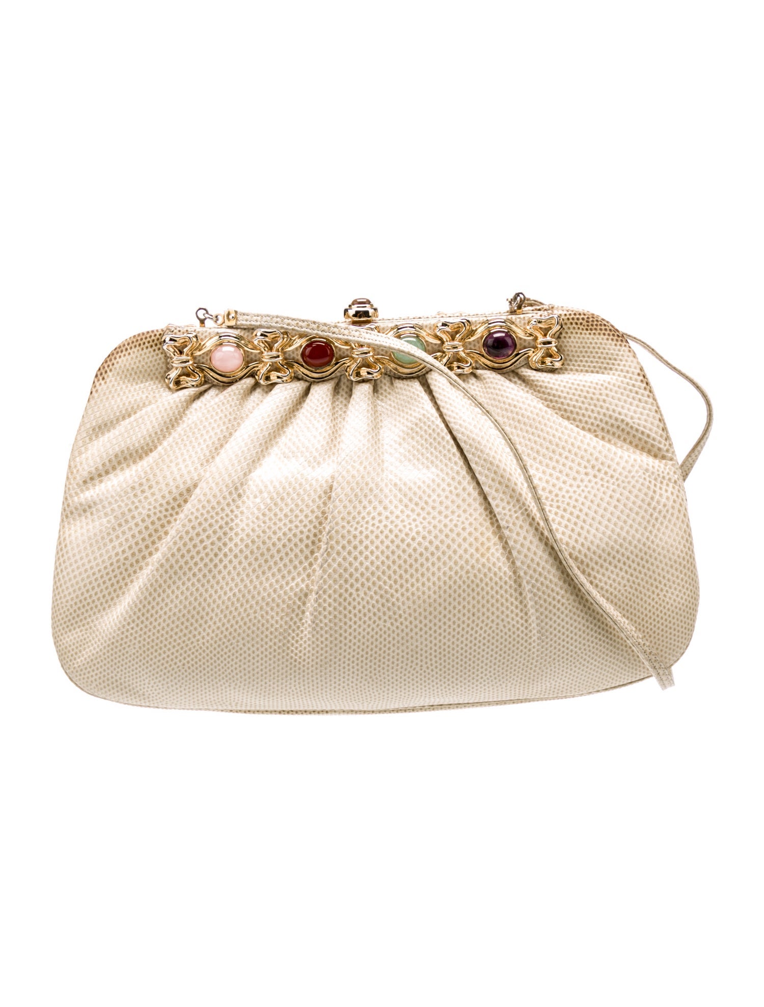 Judith Leiber Leather Evening Bag - Gold Evening Bags, Handbags ...