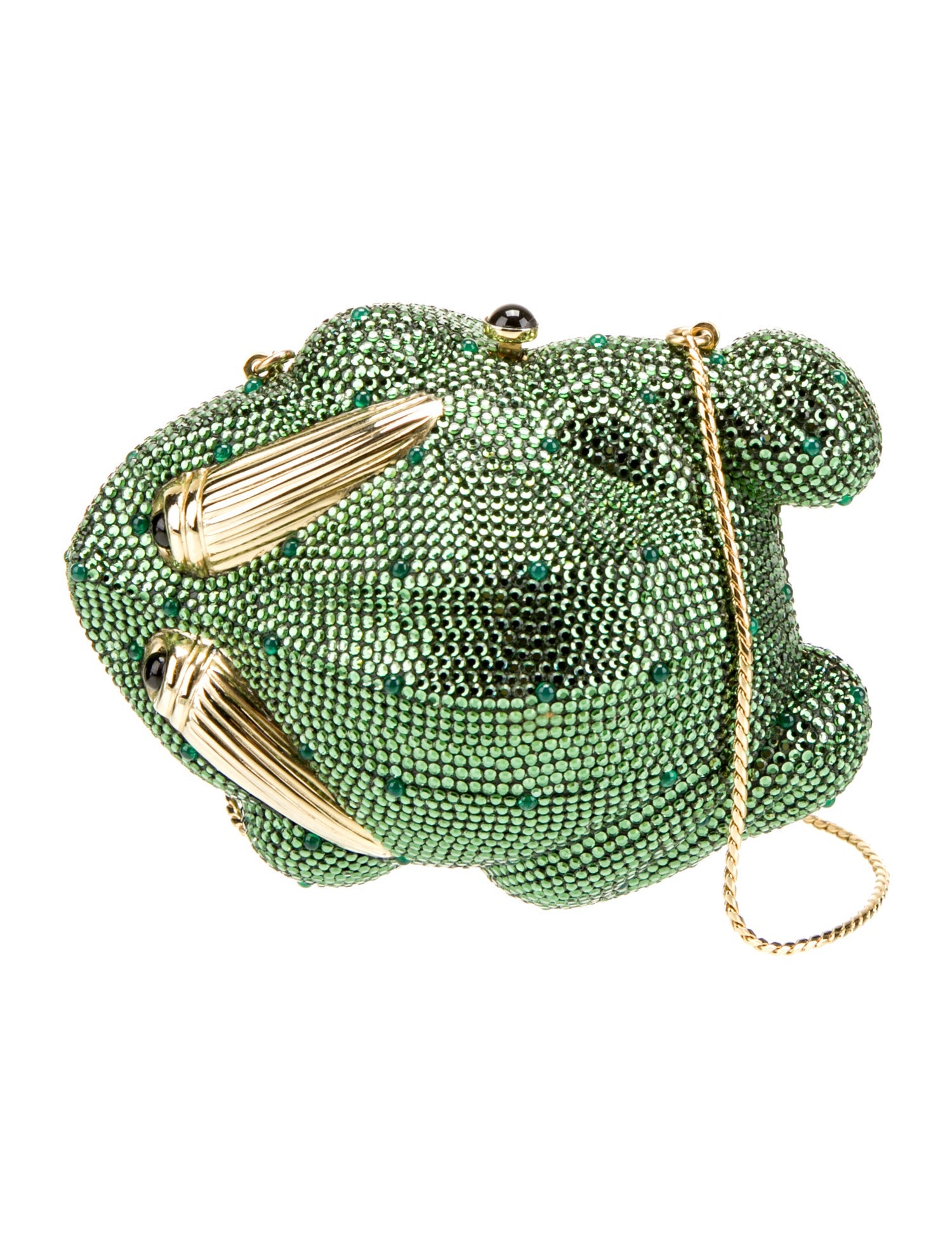 Judith Leiber Crystal Frog Minaudière - Green Clutches, Handbags ...