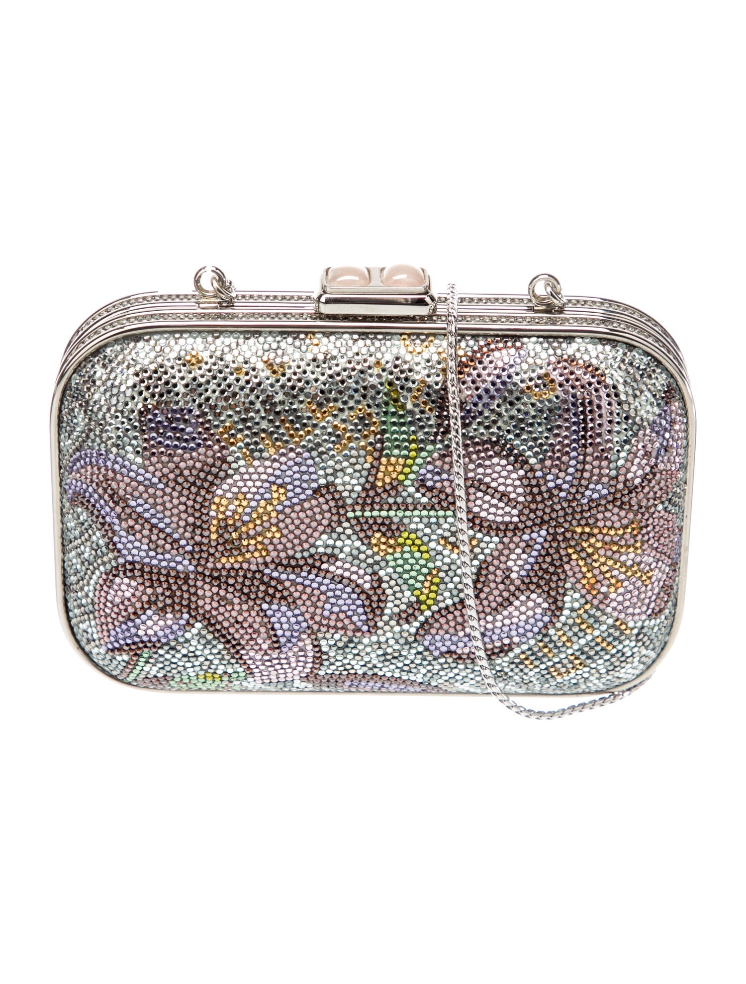 Judith Leiber Floral Embellished Evening Bag - White Evening Bags ...