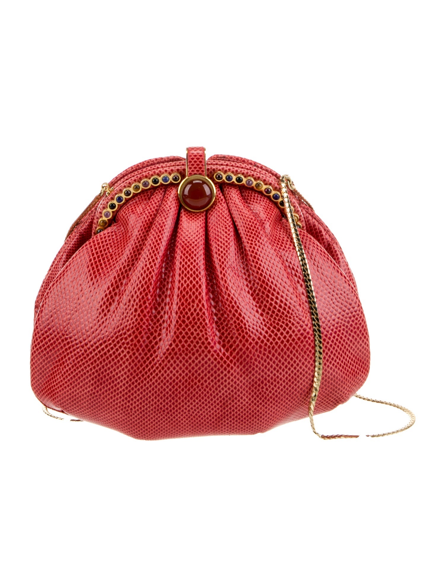 Judith Leiber Leather Evening Bag - Red Clutches, Handbags - JUD69095 ...