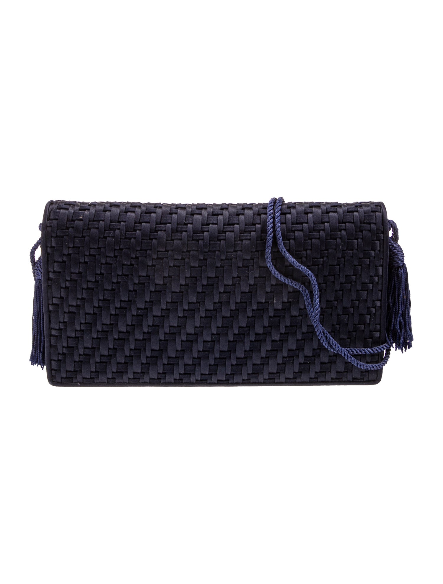 Judith Leiber Satin Shoulder Bag - Blue Shoulder Bags, Handbags ...