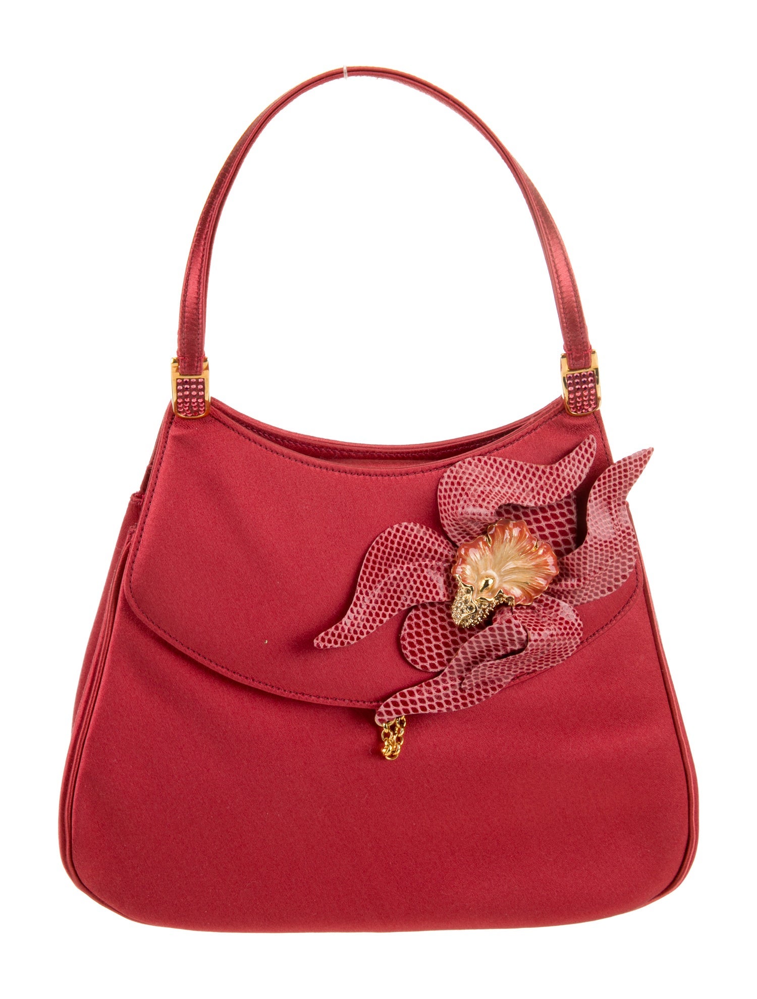 Judith Leiber Satin Evening Bag - Red Evening Bags, Handbags - JUD69569 ...