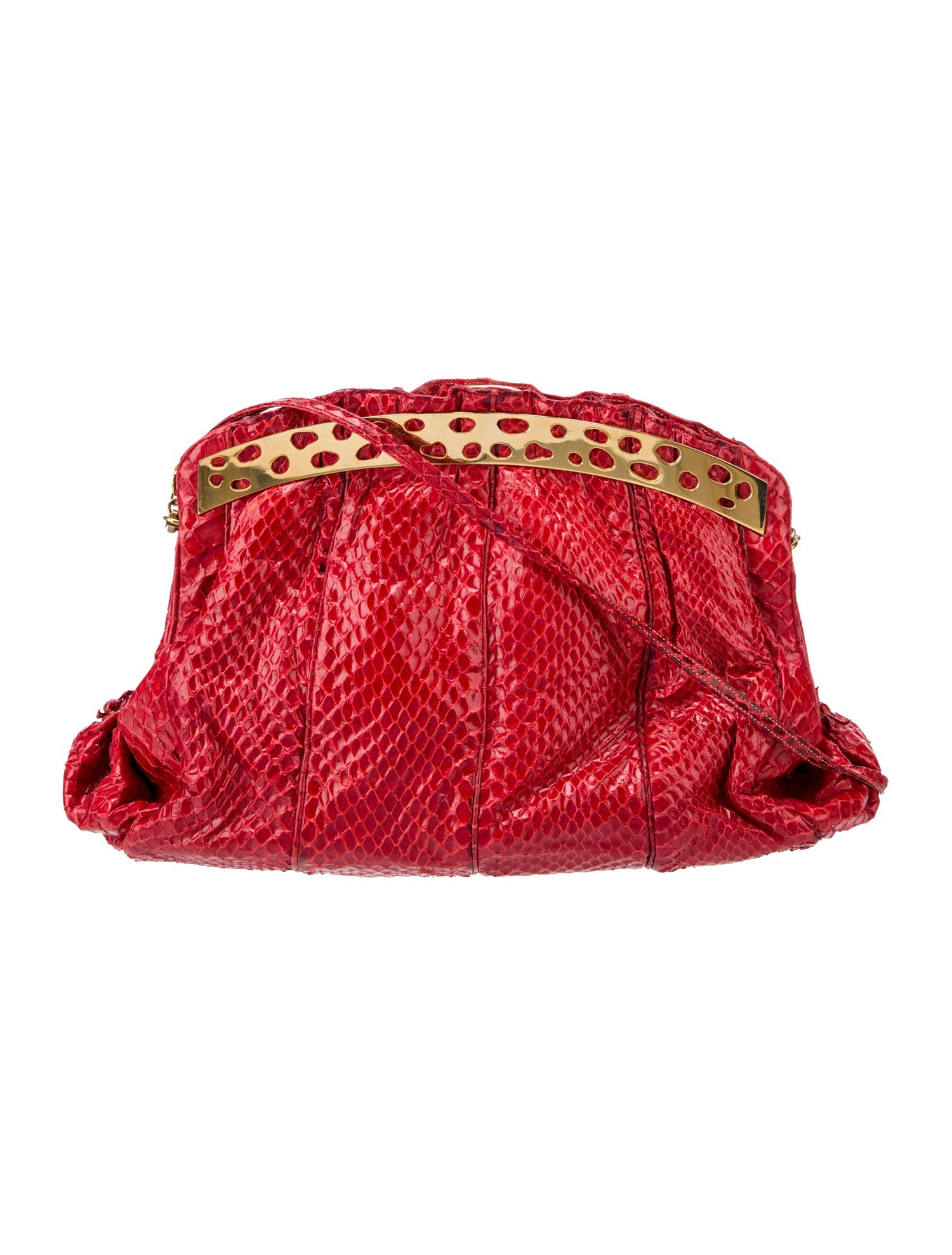 Judith Leiber Python Evening Bag - Red Crossbody Bags, Handbags ...