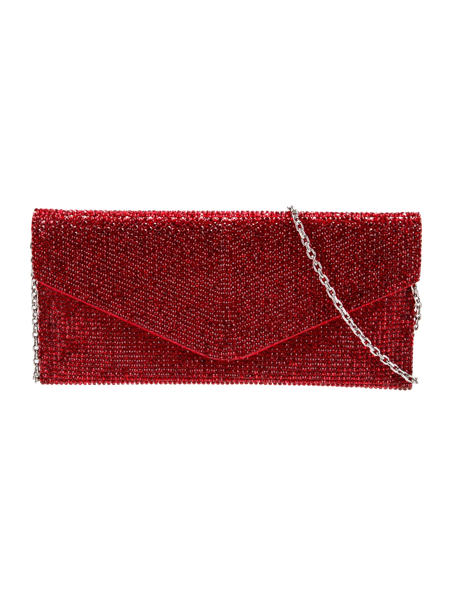 Judith Leiber Crystal Clutch w/ Tags - Red Evening Bags, Handbags ...