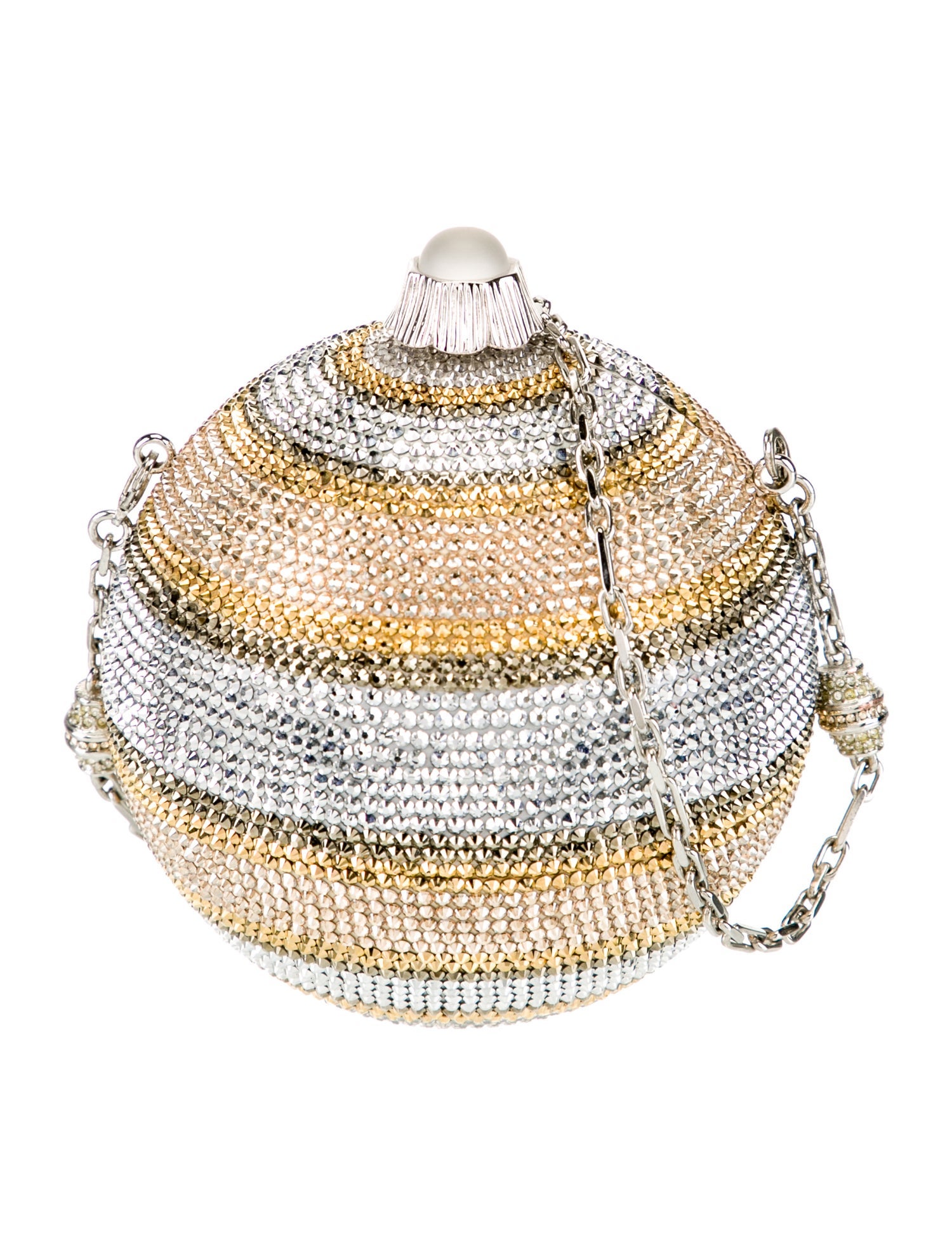 Judith Leiber Crystal Minaudière - Gold Evening Bags, Handbags ...