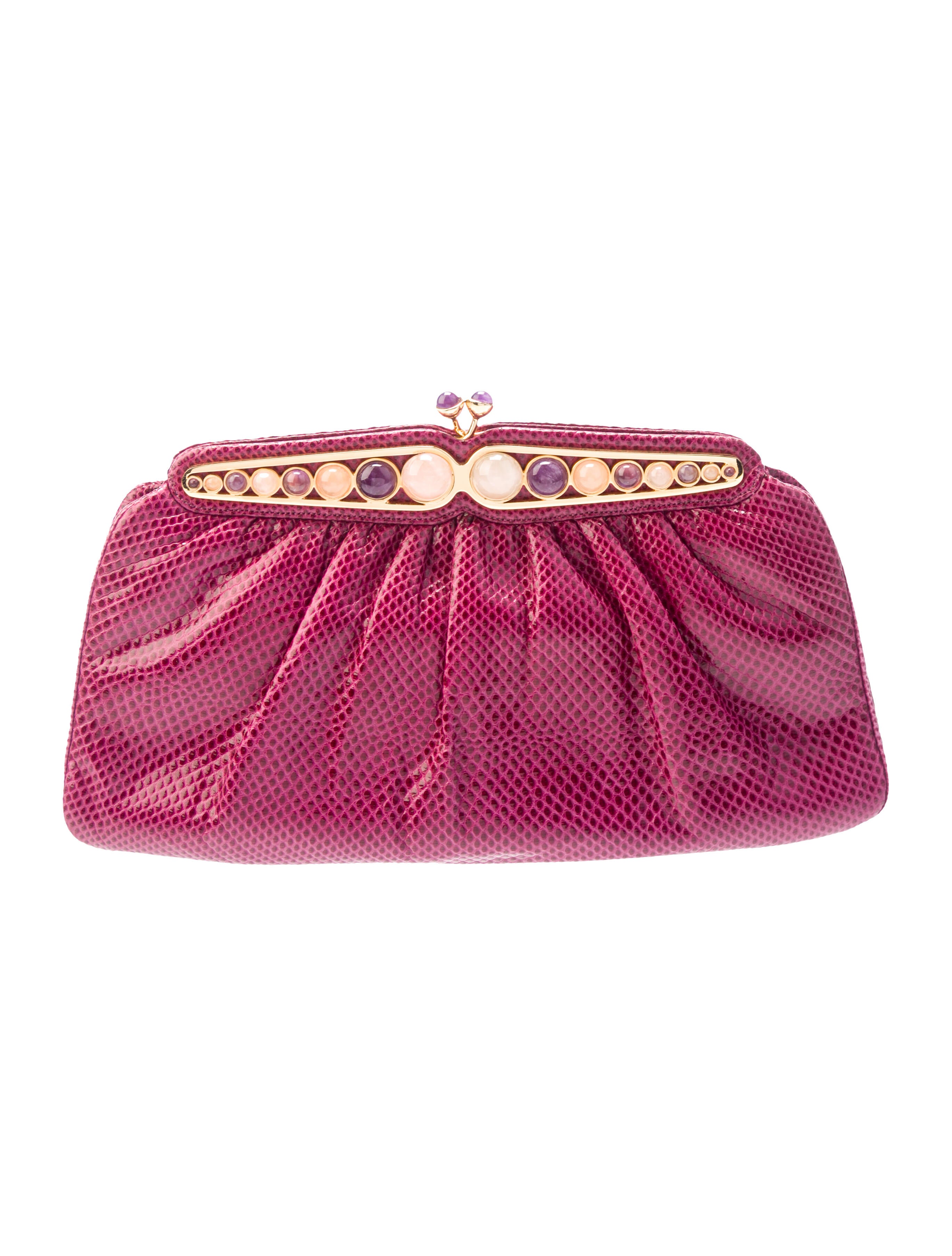 Judith Leiber Leather Evening Bag - Pink Clutches, Handbags - JUD71359 ...