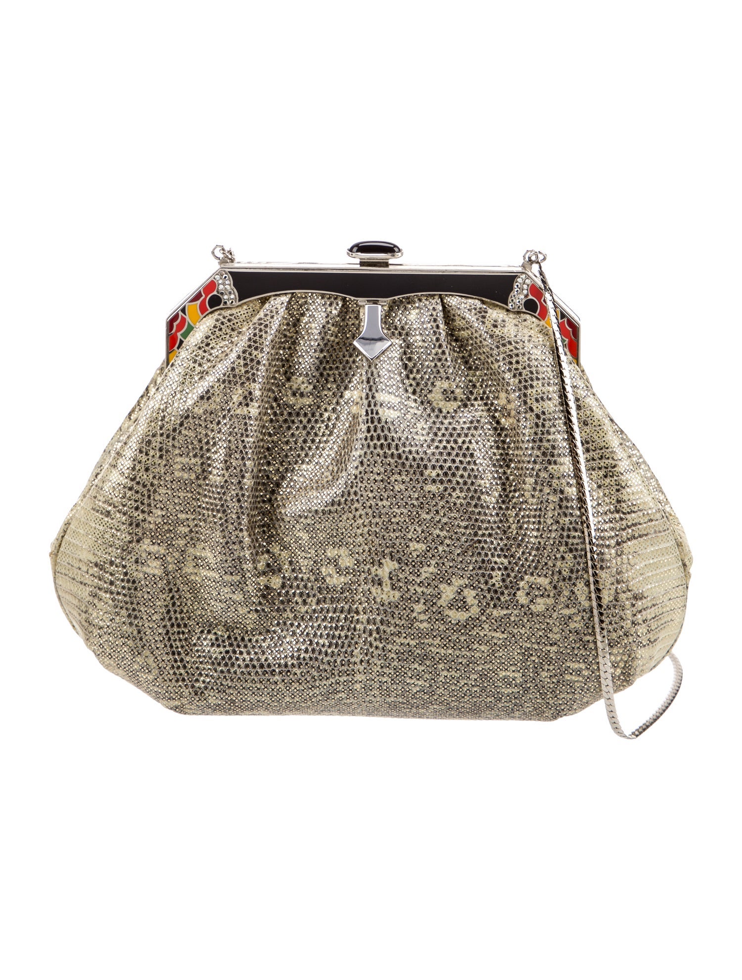 Judith Leiber Lizard Evening Bag - Neutrals Crossbody Bags, Handbags ...