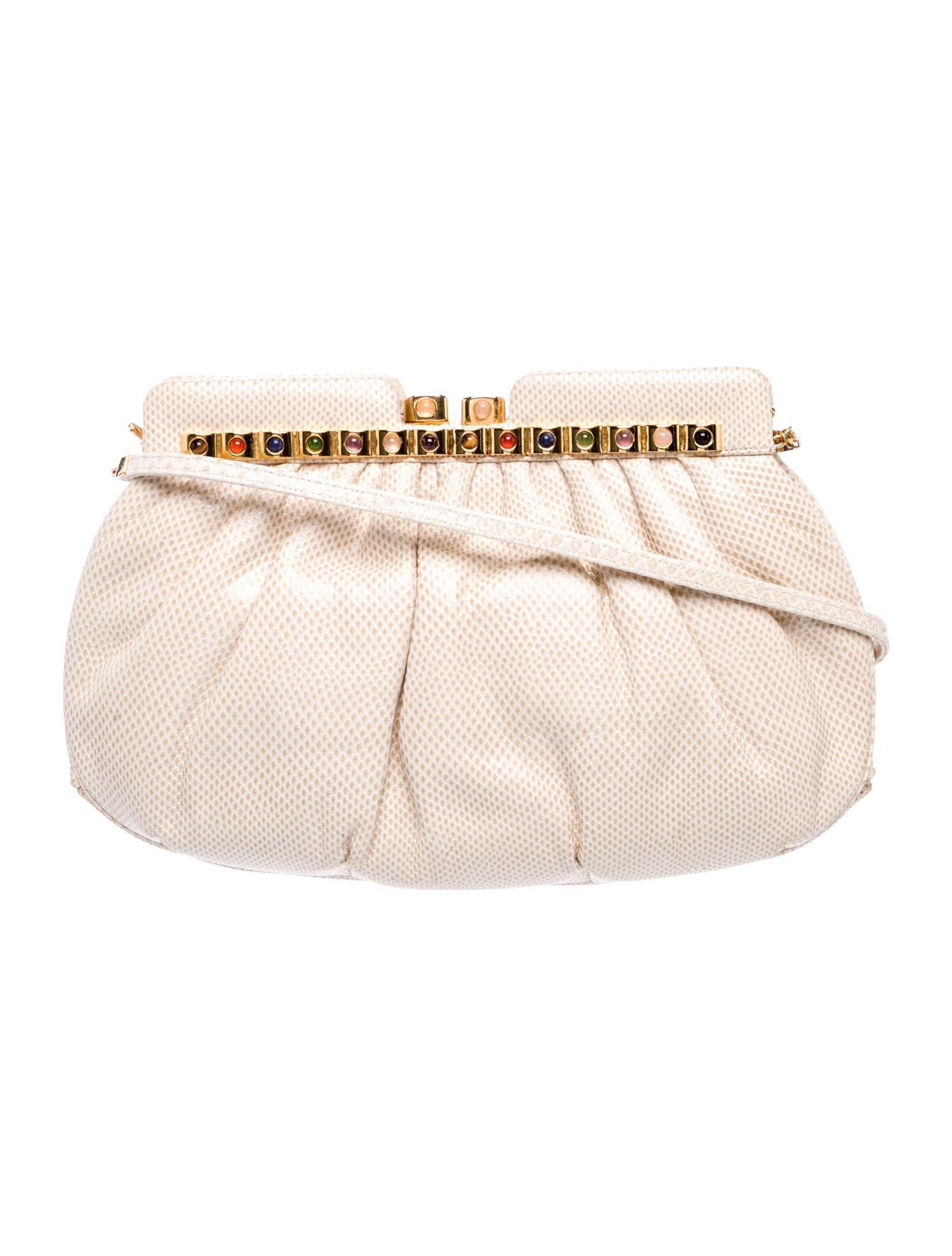 Judith Leiber Lizard Evening Bag - White Clutches, Handbags - JUD72371 ...