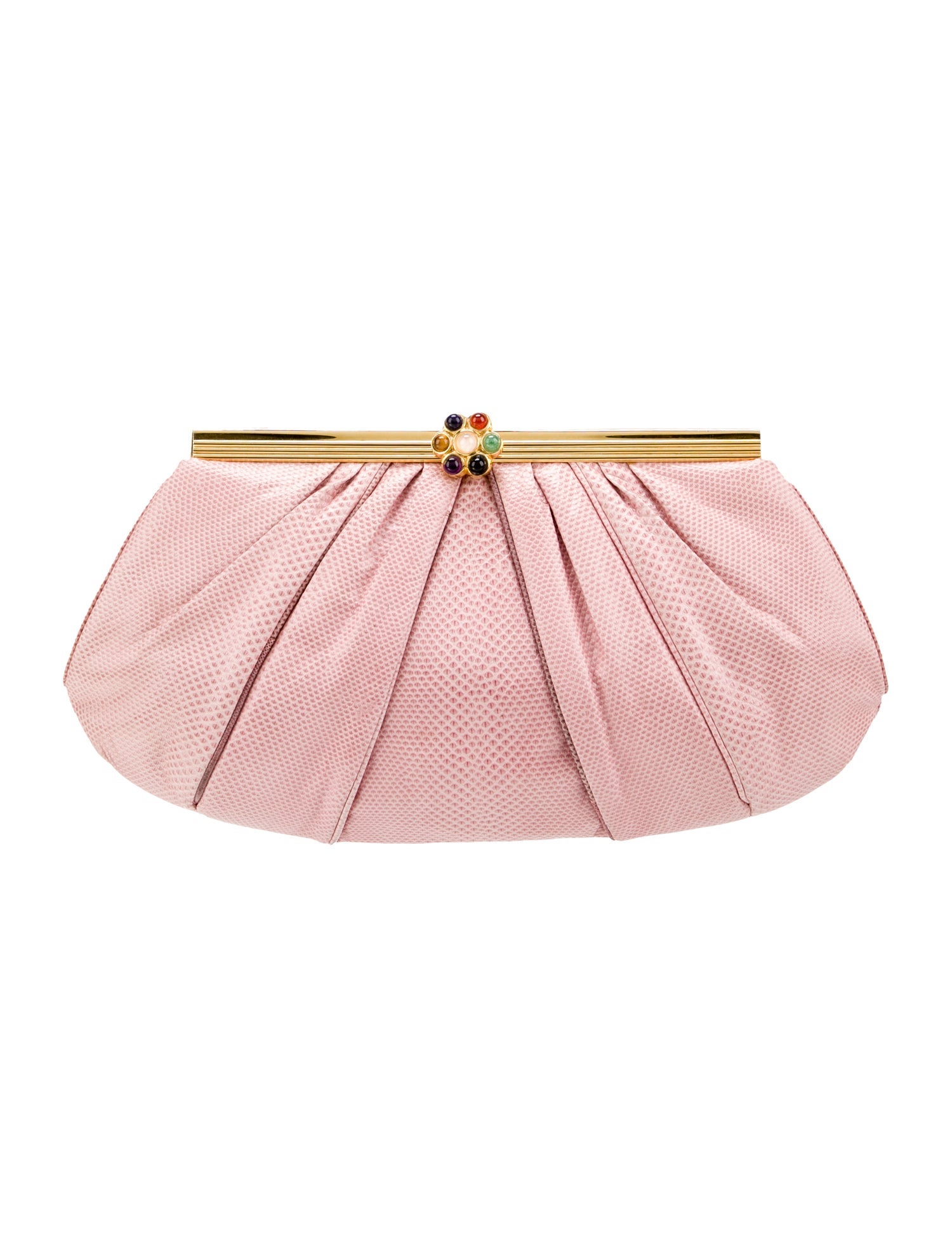 Judith Leiber Embossed Leather Evening Bag - Pink Clutches, Handbags ...
