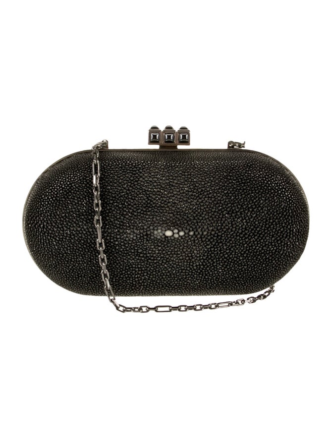 Judith Leiber Stingray Minaudière - Black Evening Bags, Handbags ...