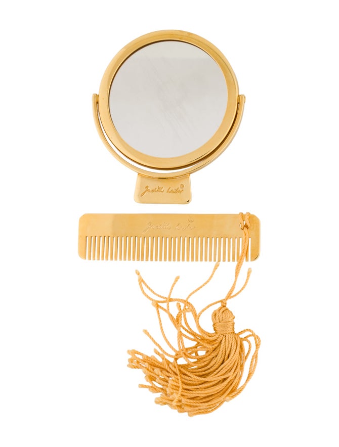 Judith Leiber Compact Comb and Mirror Set - Gold Mirrors, Decor ...