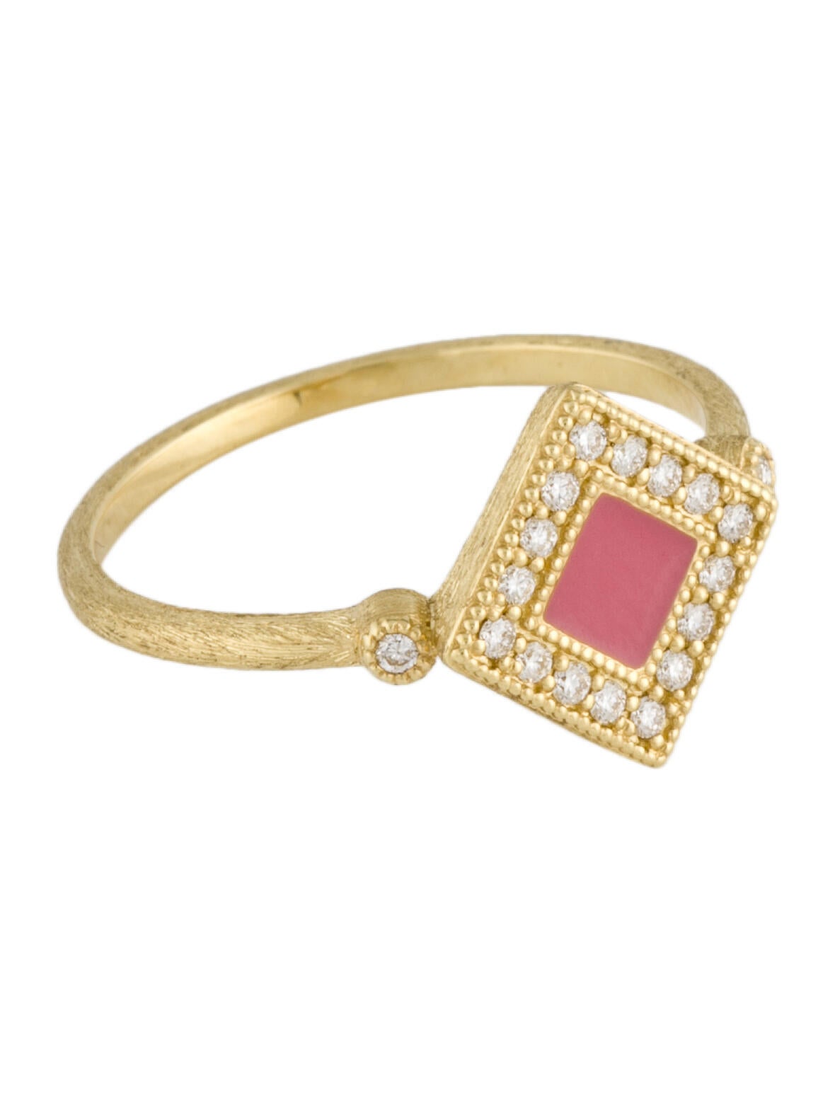 Jude Frances 18K Diamond Enamel Cocktail Ring - Pink, 18K Yellow Gold ...