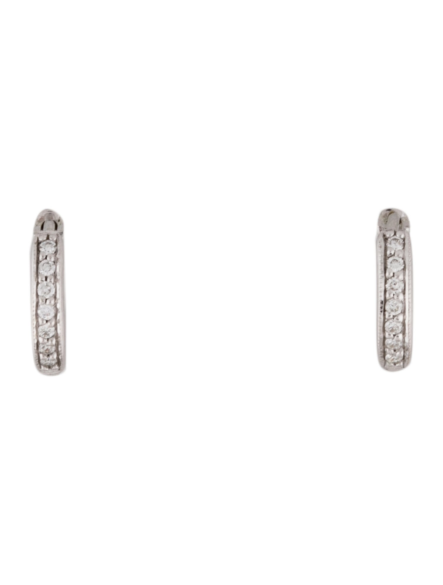 Jude Frances 18K Diamond Huggie Hoop Earrings - 18K White Gold Hoop ...
