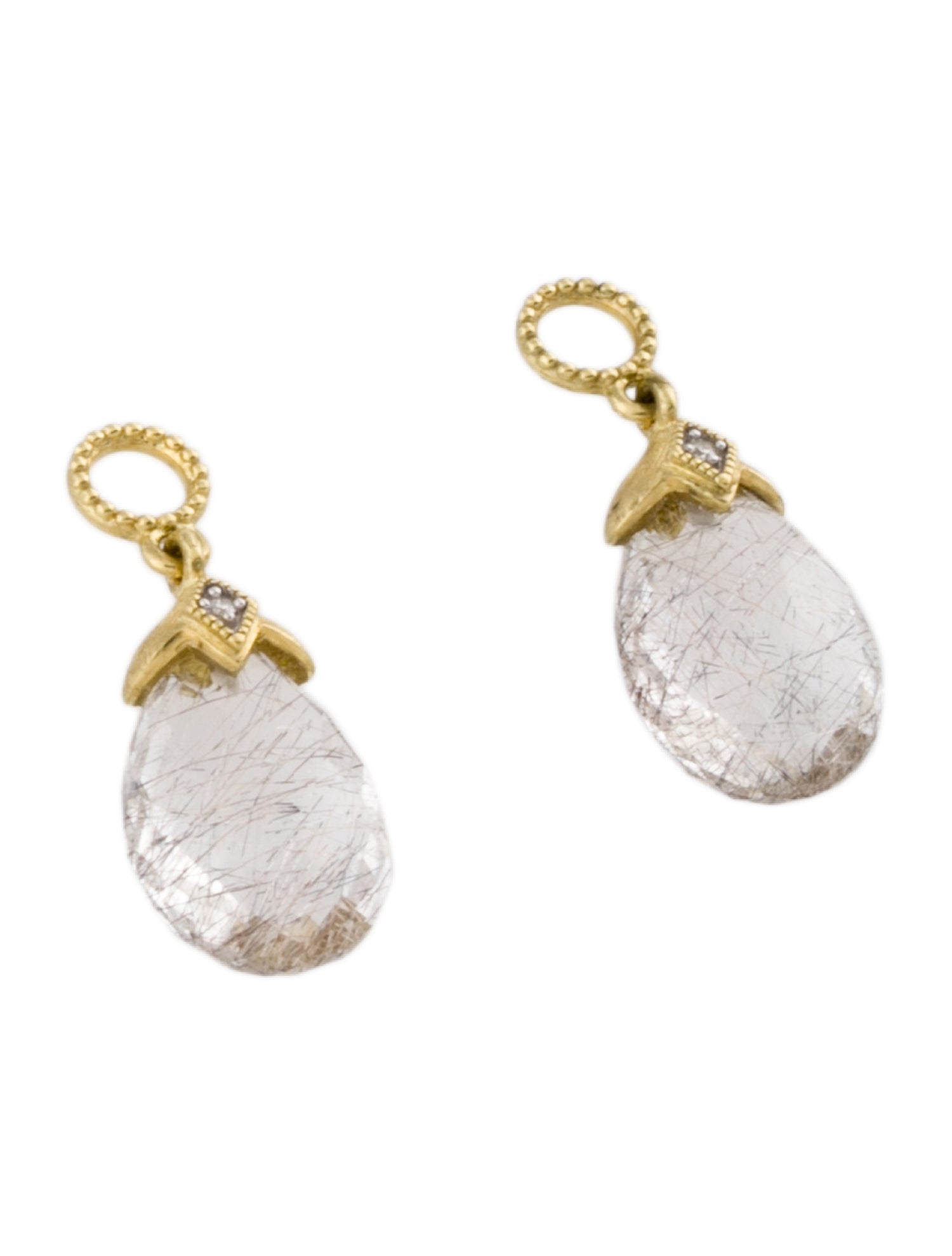 Jude Frances 18K Rutilated Quartz & Diamond Earring Charms - Earring ...