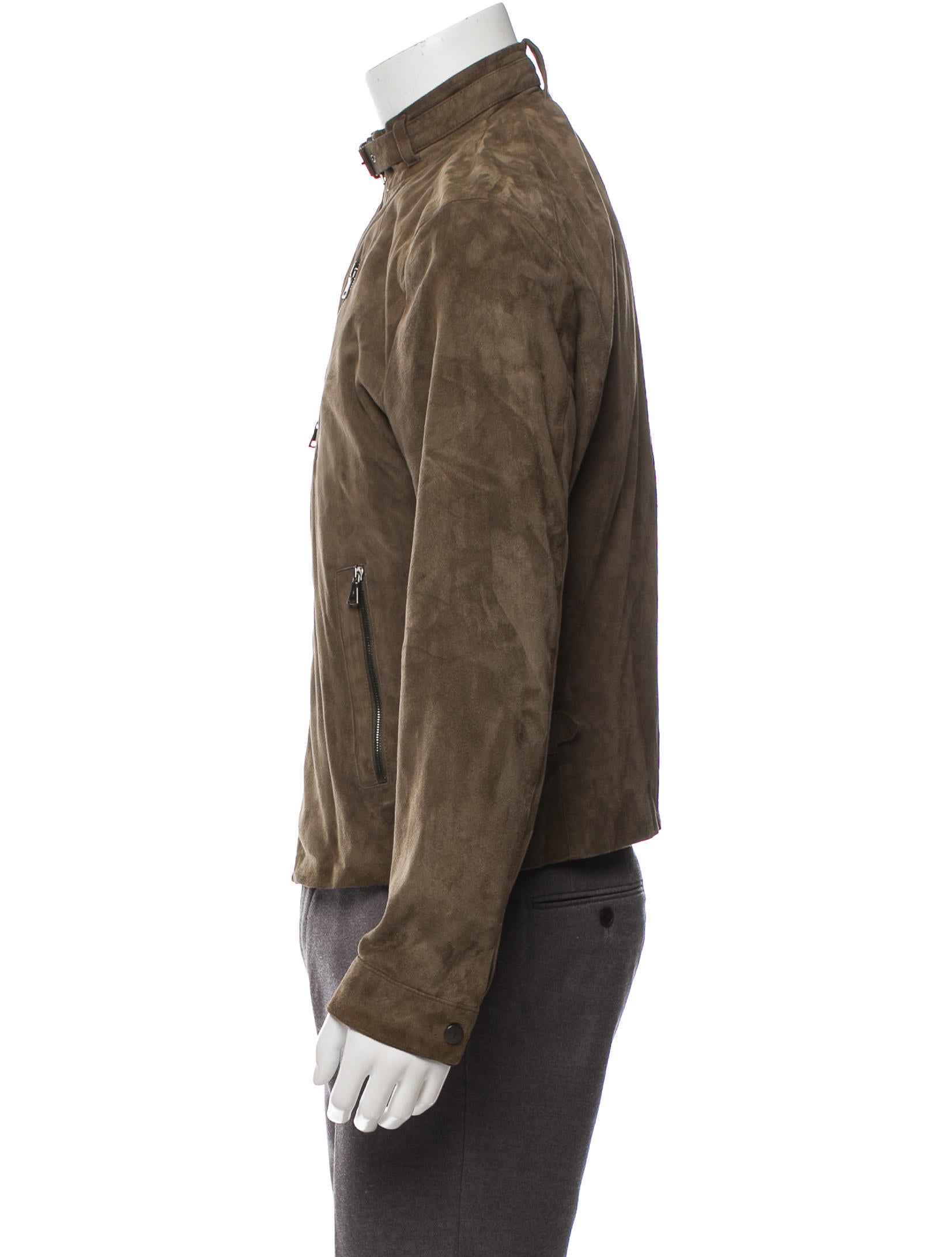 John Varvatos Suede Racer Jacket - Neutrals Outerwear, Clothing ...