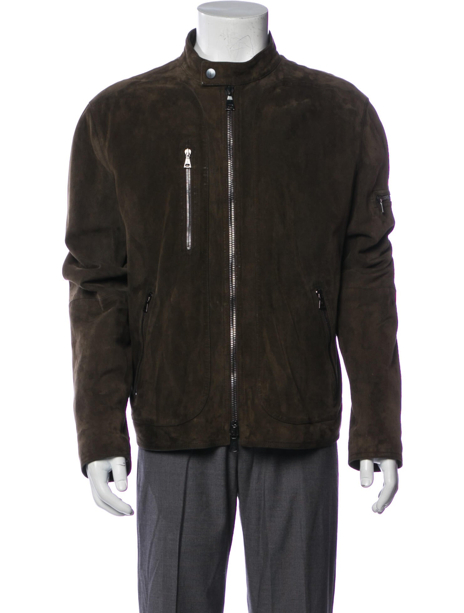 John Varvatos Goat Leather Jacket - Brown Outerwear, Clothing ...